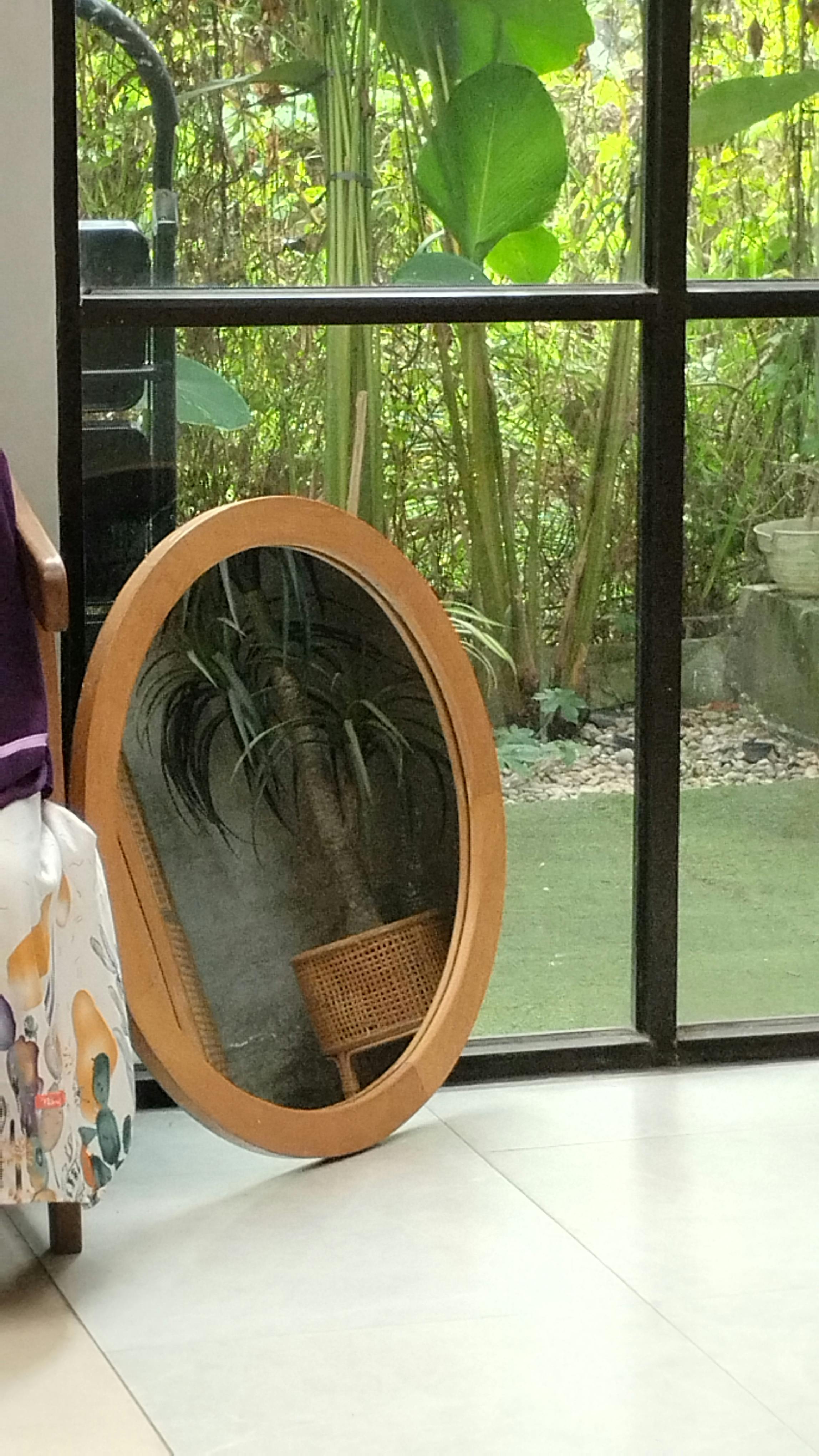 Indoor Scene with Round Mirror Reflection · Free Stock Photo