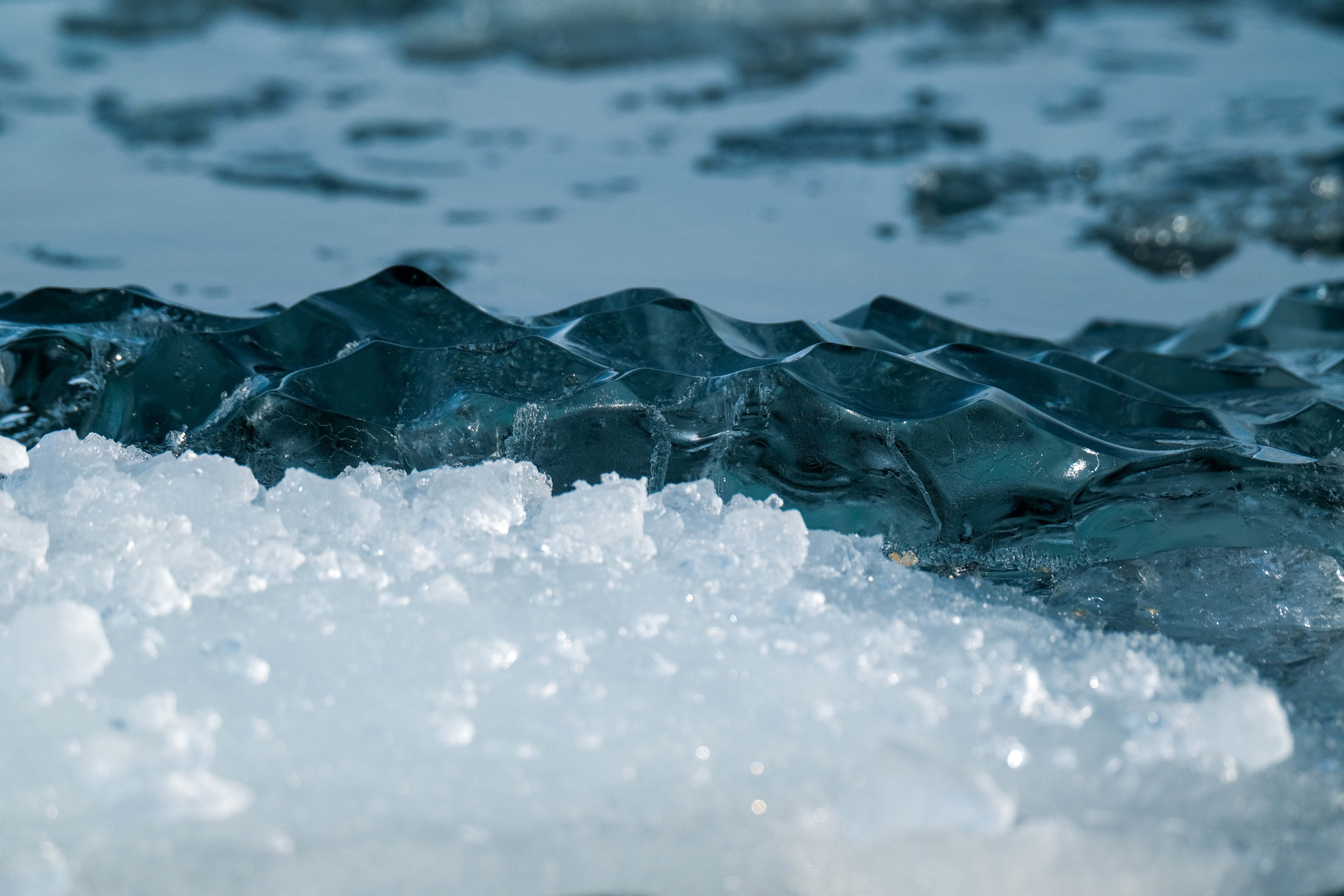 Close-Up of Ice Formations on Water Surface · Free Stock Photo