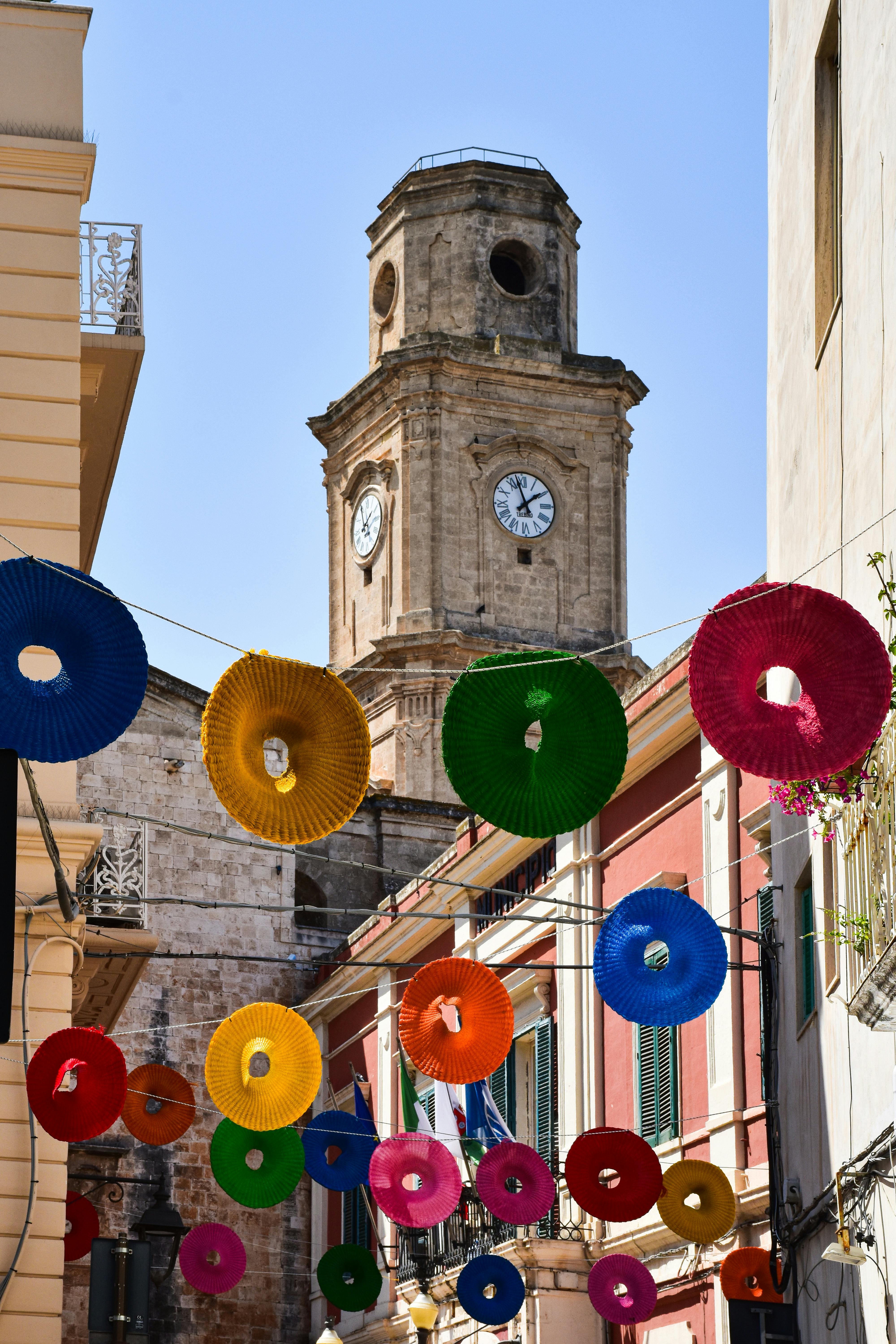 Colorful Street Decorations in Italian Town · Free Stock Photo