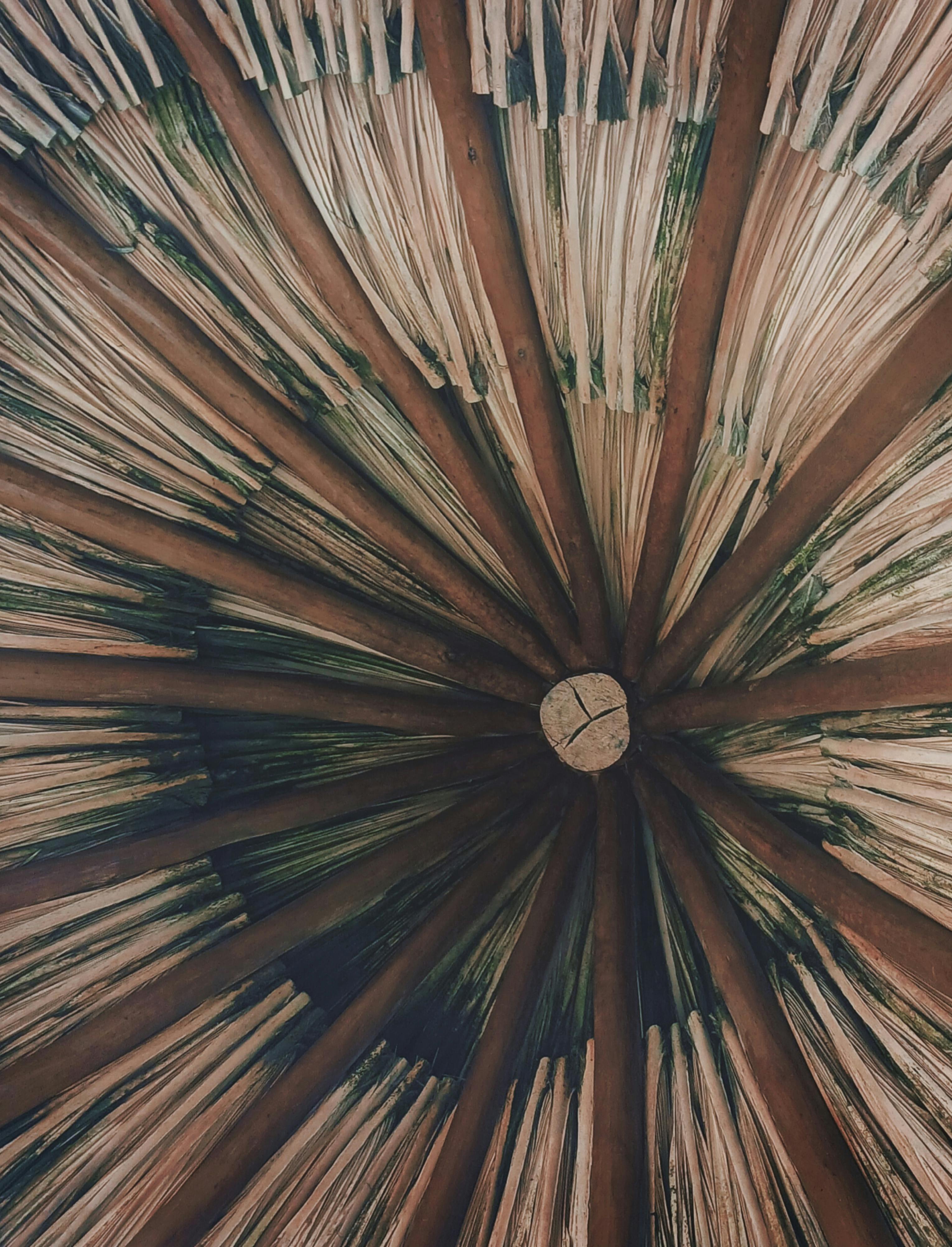 Intricate Thatched Roof Pattern in Natural Hues · Free Stock Photo