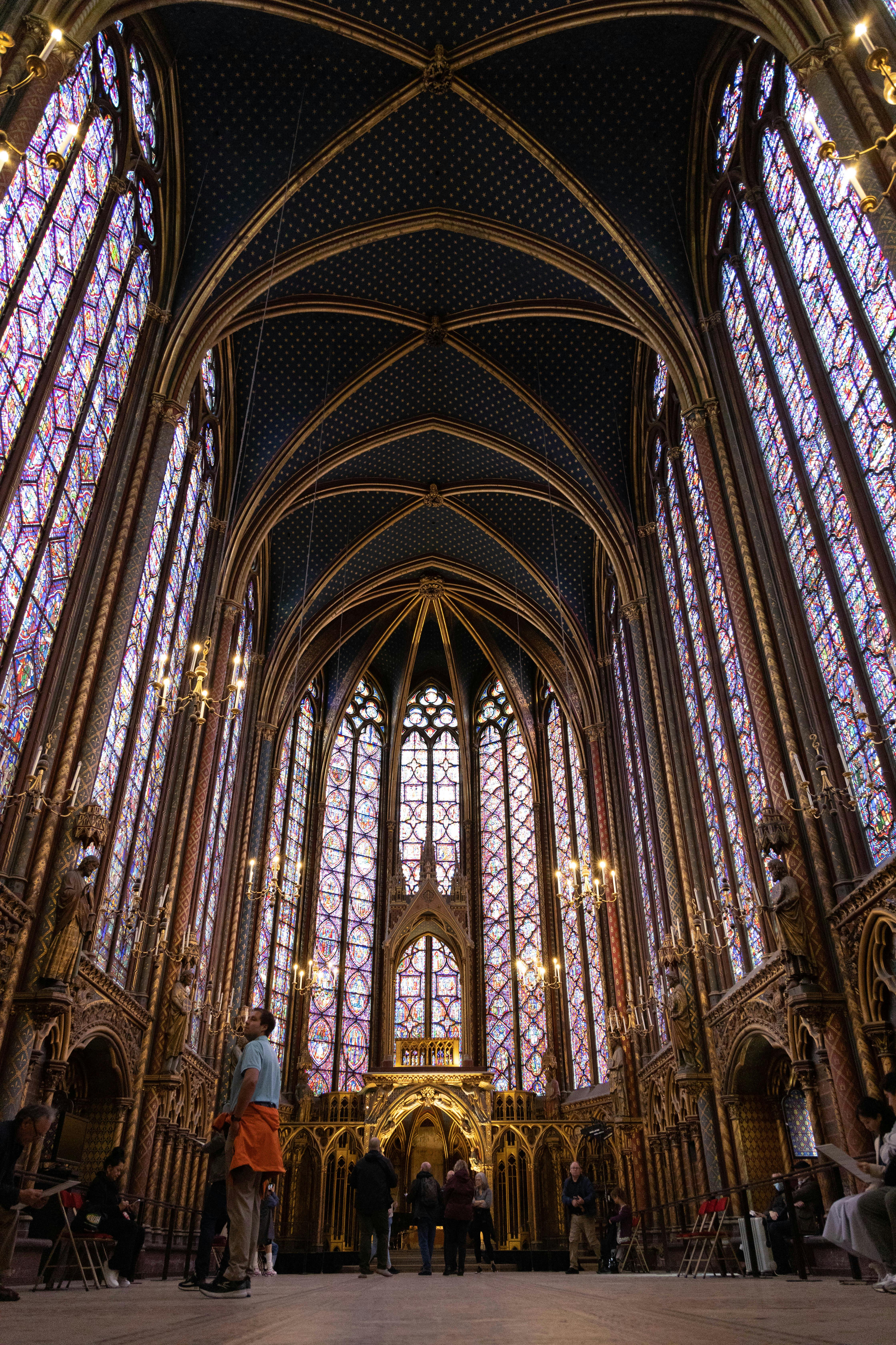 Stunning Gothic Interior of Sainte-Chapelle · Free Stock Photo