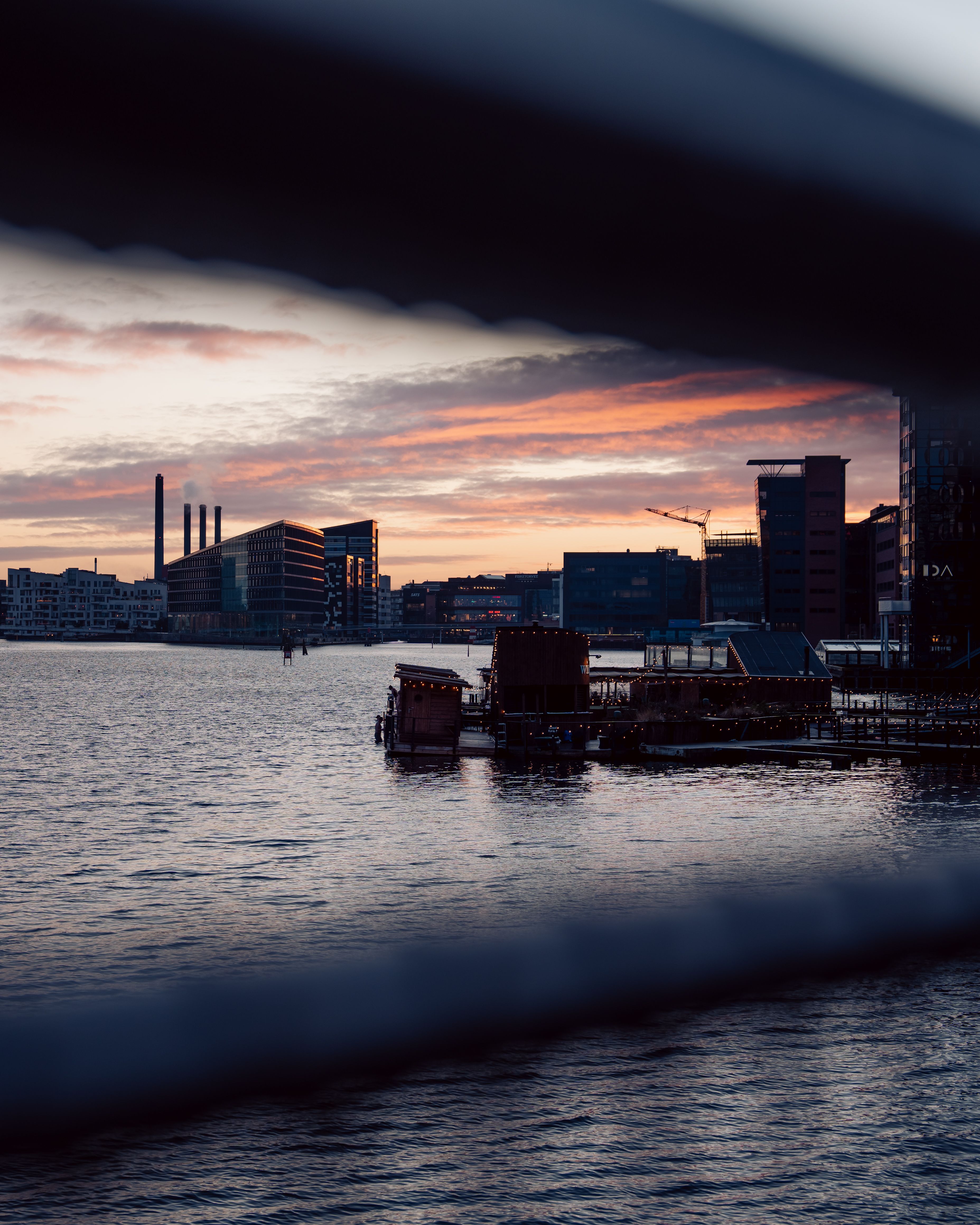 Sunset Over Copenhagen Harbor Skyline · Free Stock Photo