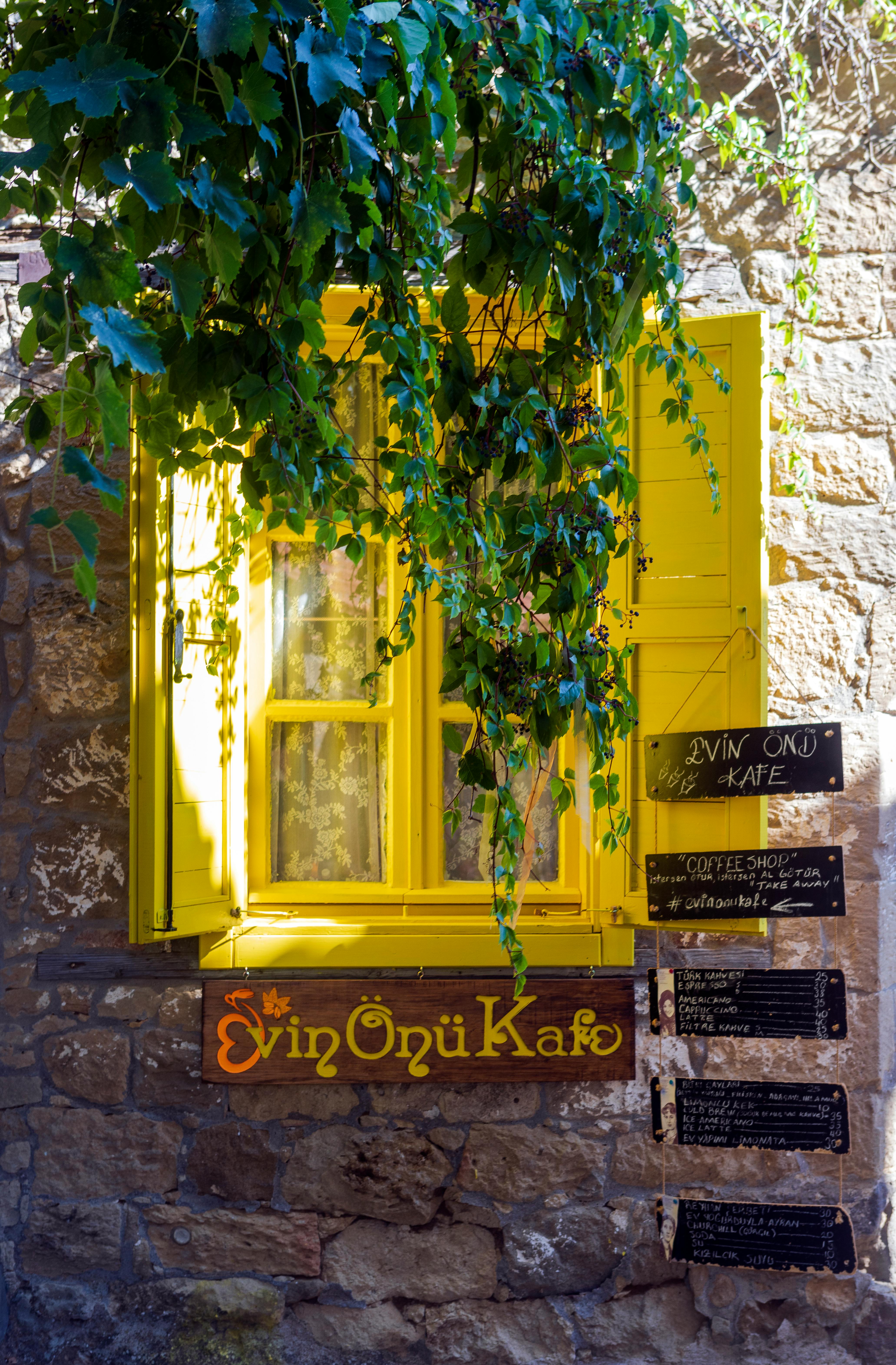 Charming Yellow Window in Adatepe, Türkiye · Free Stock Photo