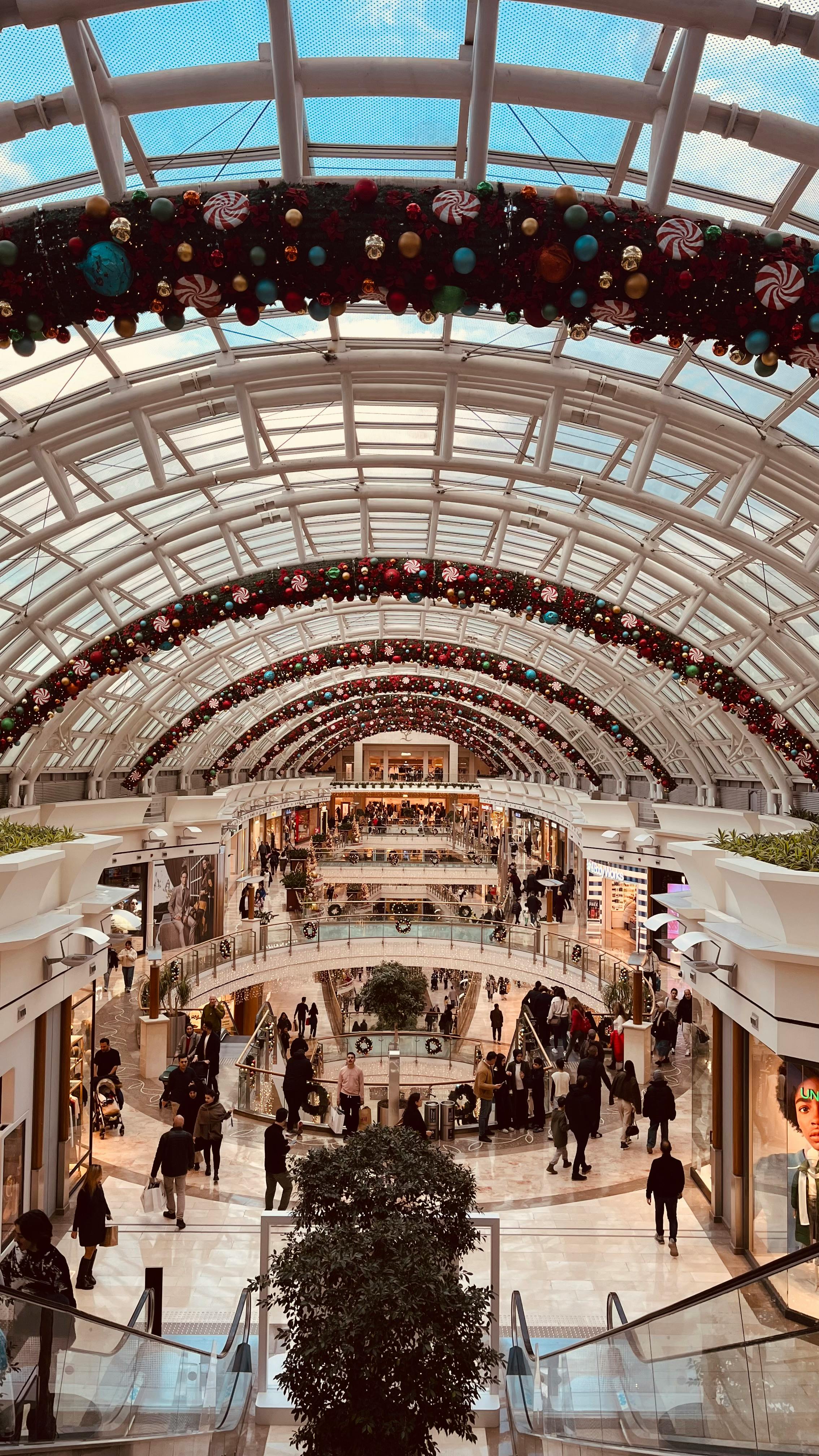 Grand Atrium Holiday Decorated Mall in Istanbul · Free Stock Photo
