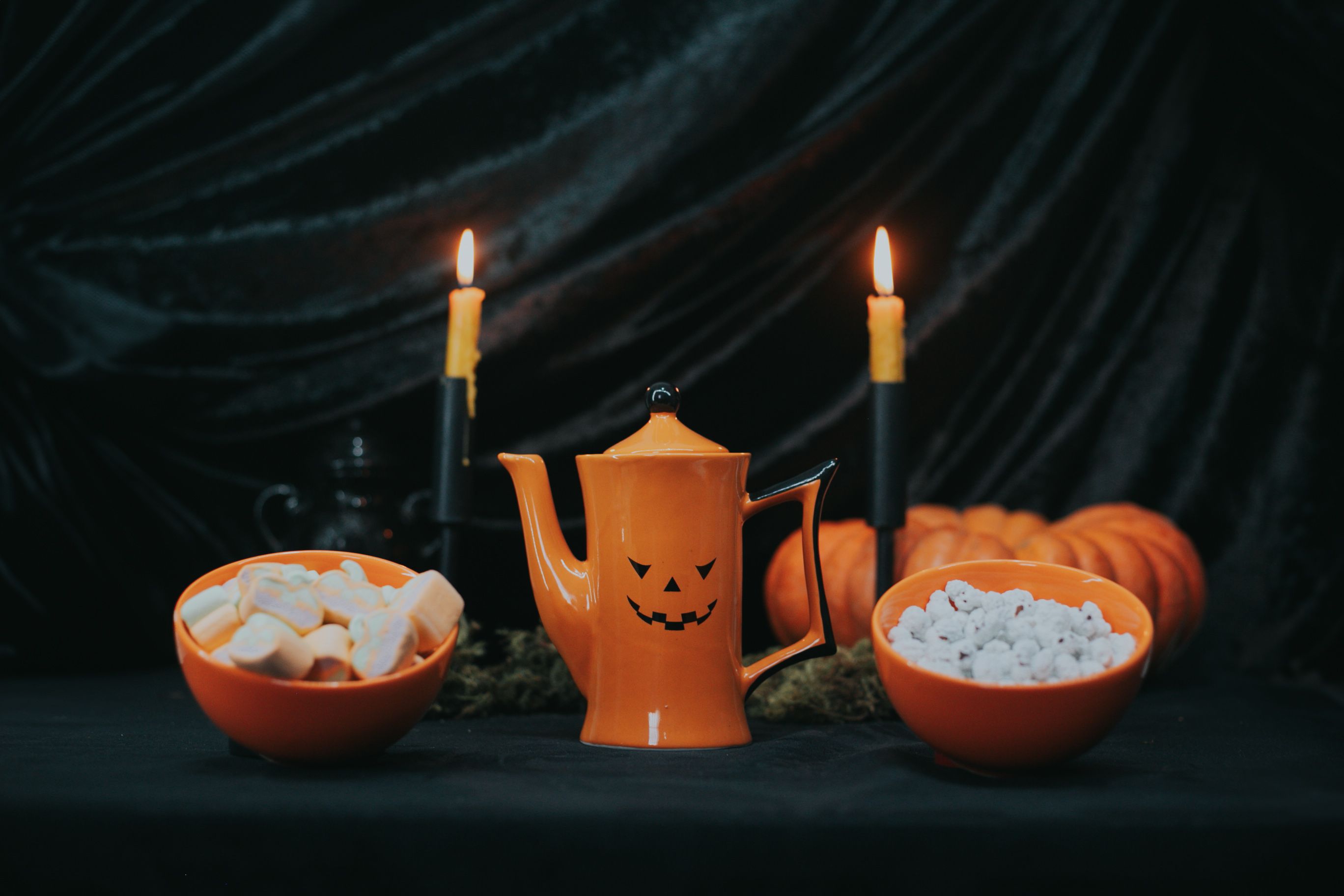 Cozy Halloween Themed Tea Time Setting · Free Stock Photo