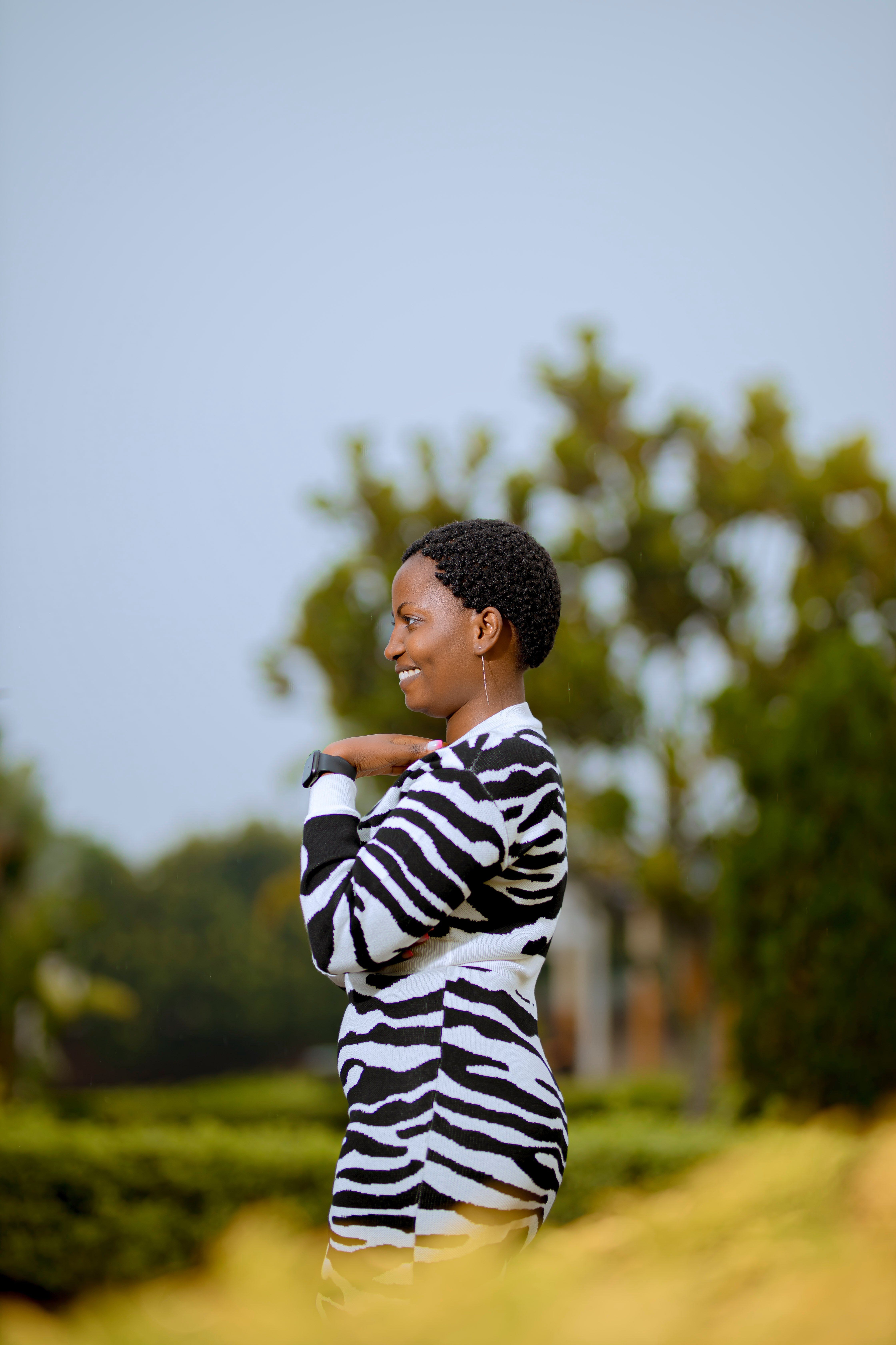 Stylish Woman in Zebra Print Outdoors · Free Stock Photo