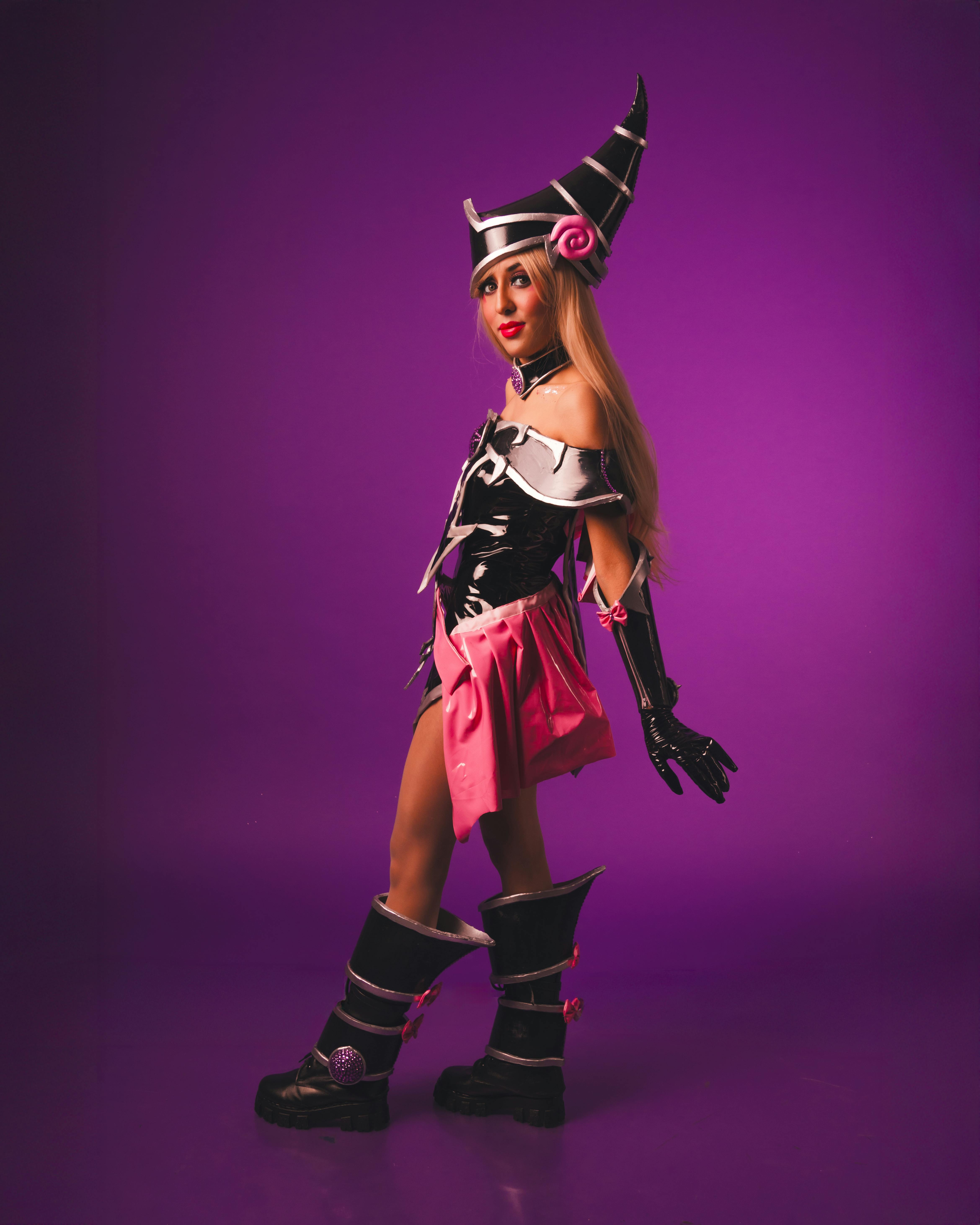 Colorful Anime Cosplay with Purple Background · Free Stock Photo