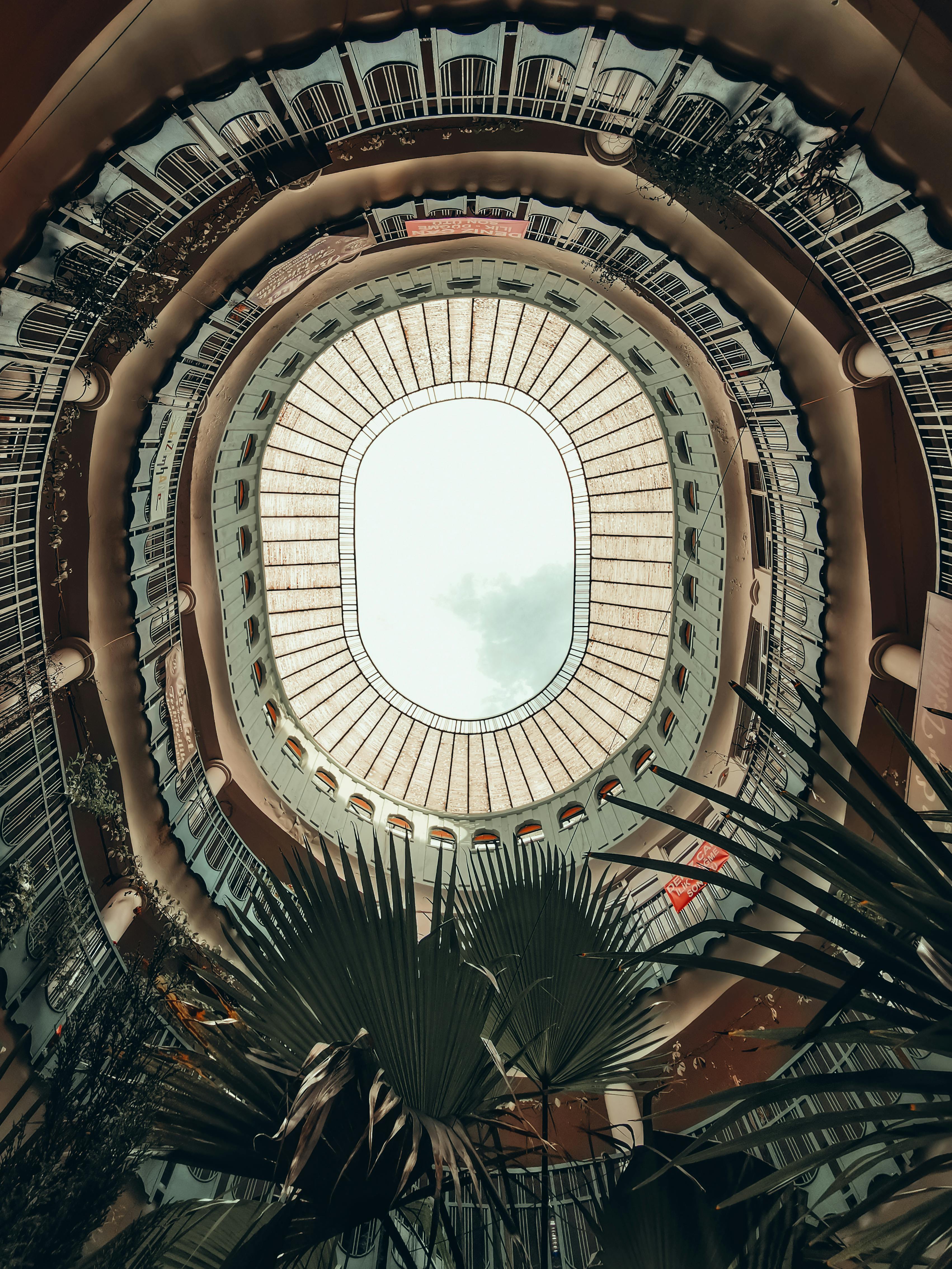Stunning Circular Atrium with Glass Roof in Bursa · Free Stock Photo