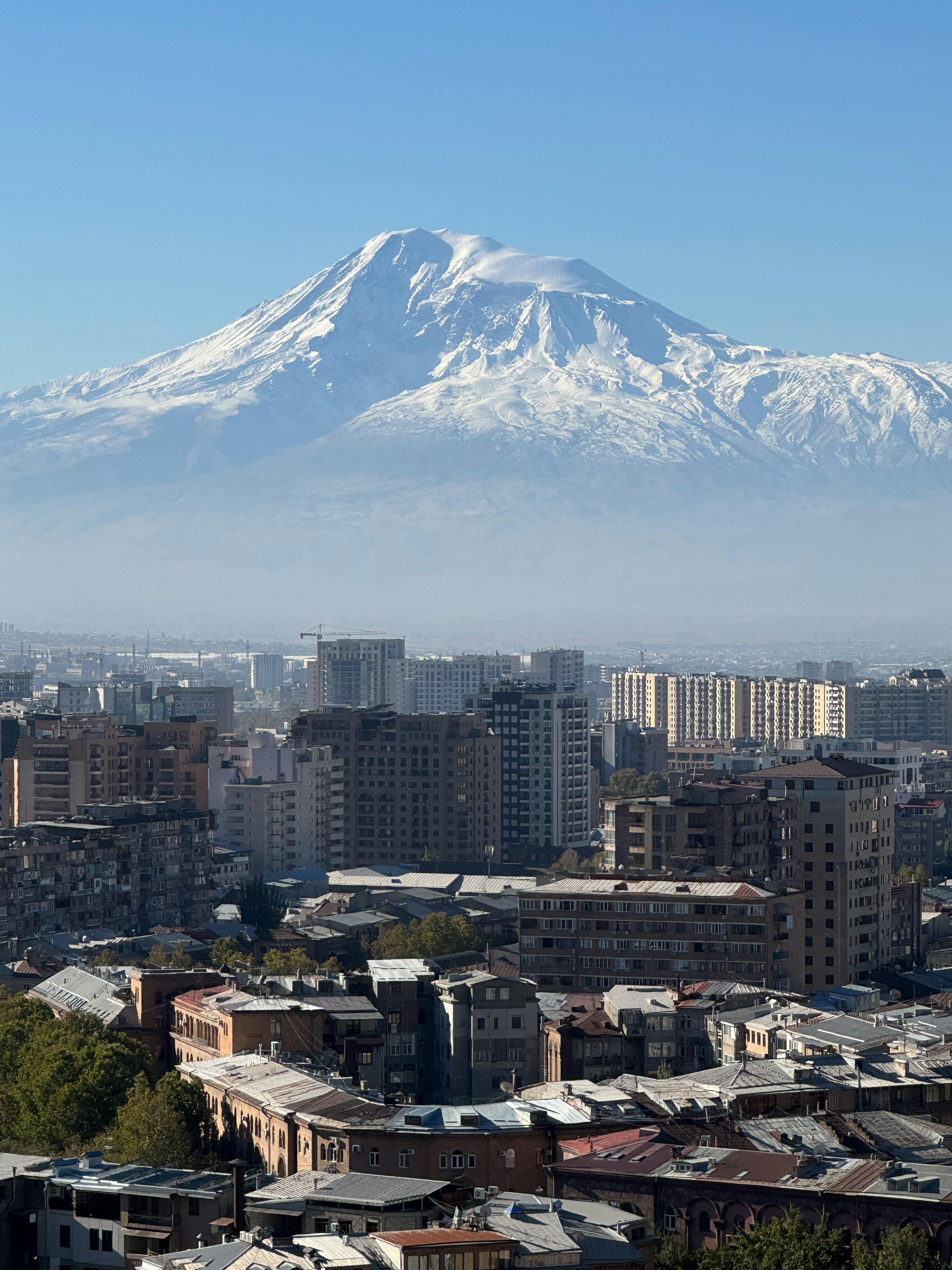Majestic View of Mount Ararat from Yerevan City · Free Stock Photo