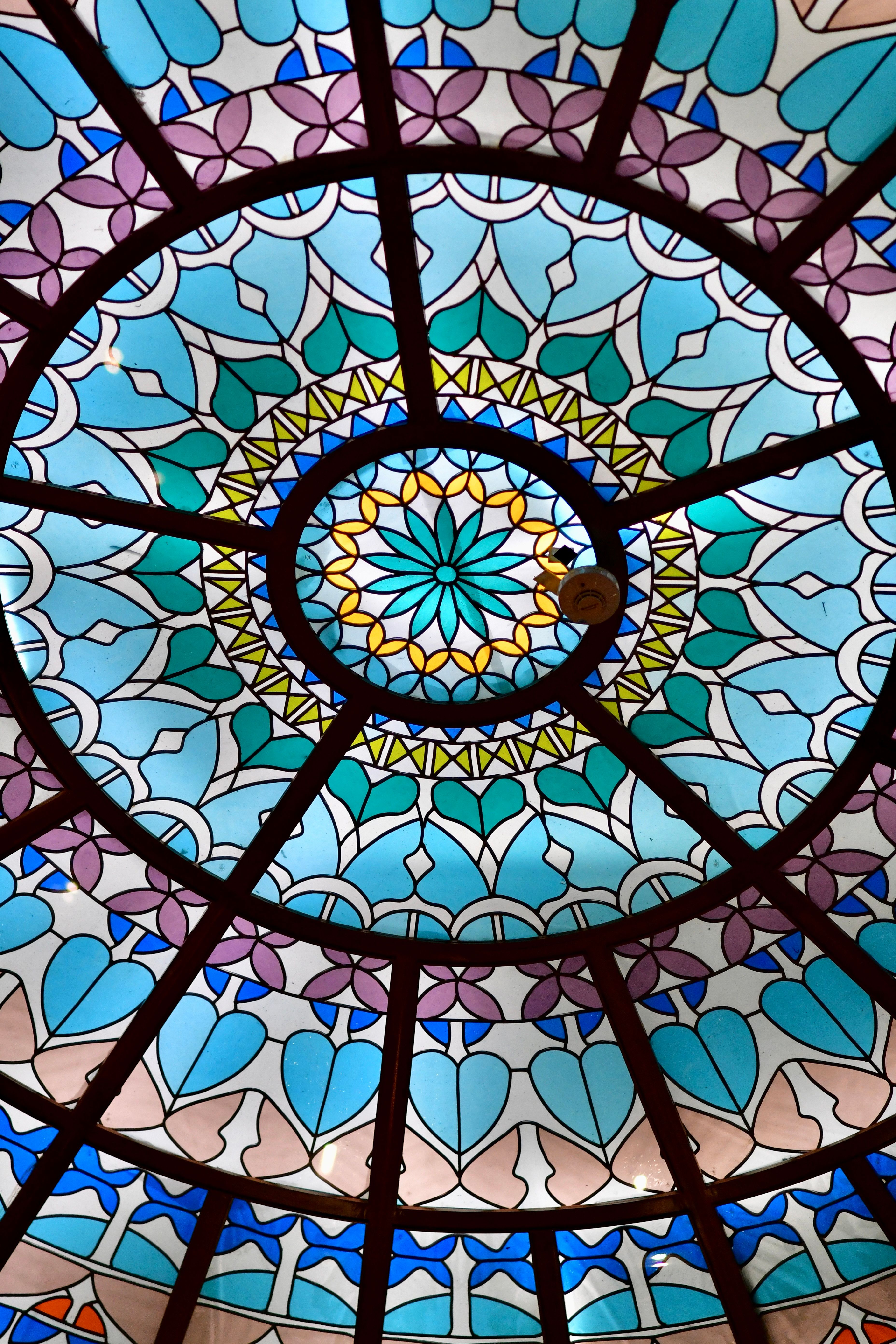Intricate Stained Glass Ceiling Art in Dalian · Free Stock Photo