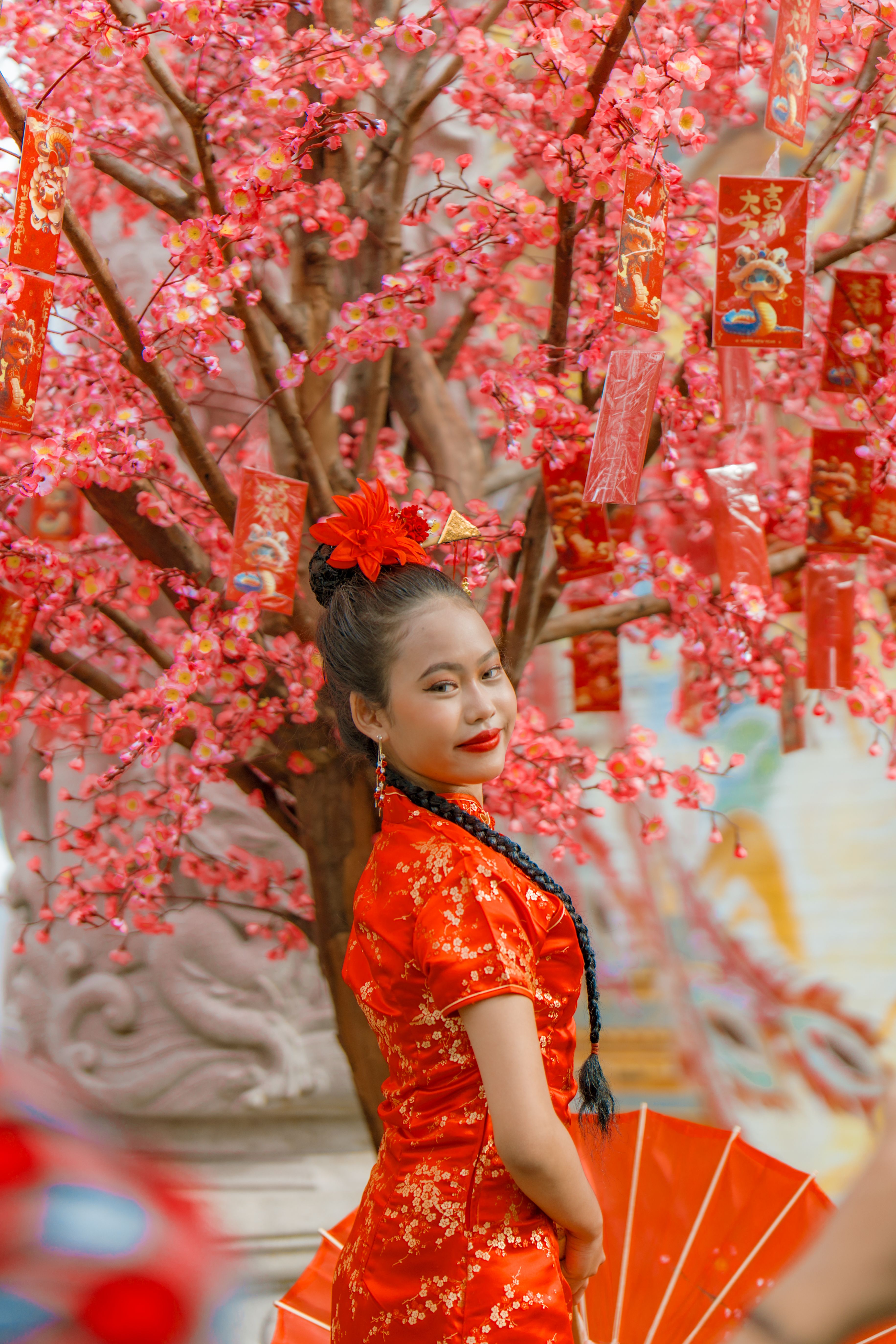 Woman Wearing Red Chinese Traditional Dress · Free Stock Photo