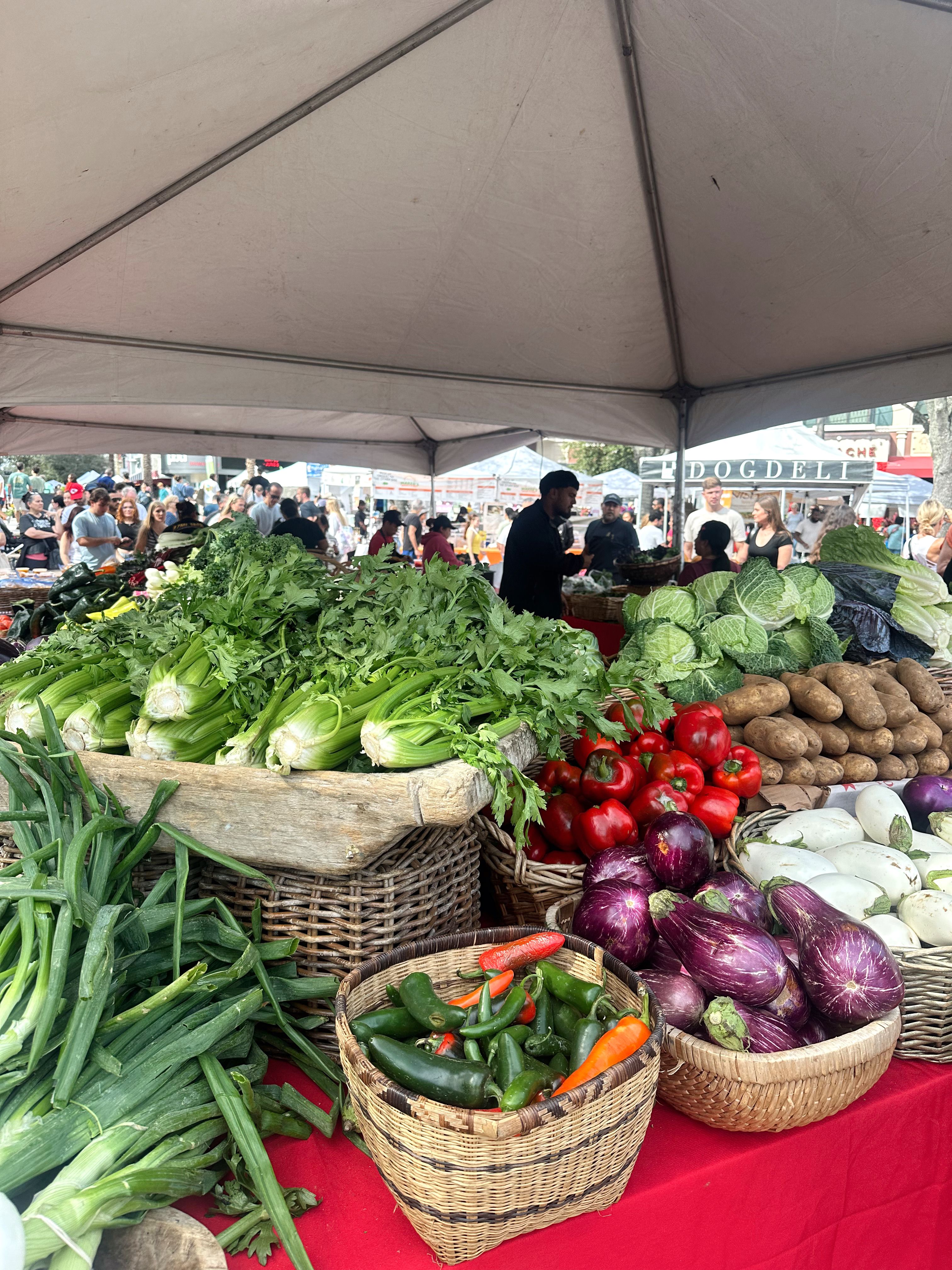 Vibrant Farmers Market Stall with Fresh Produce · Free Stock Photo