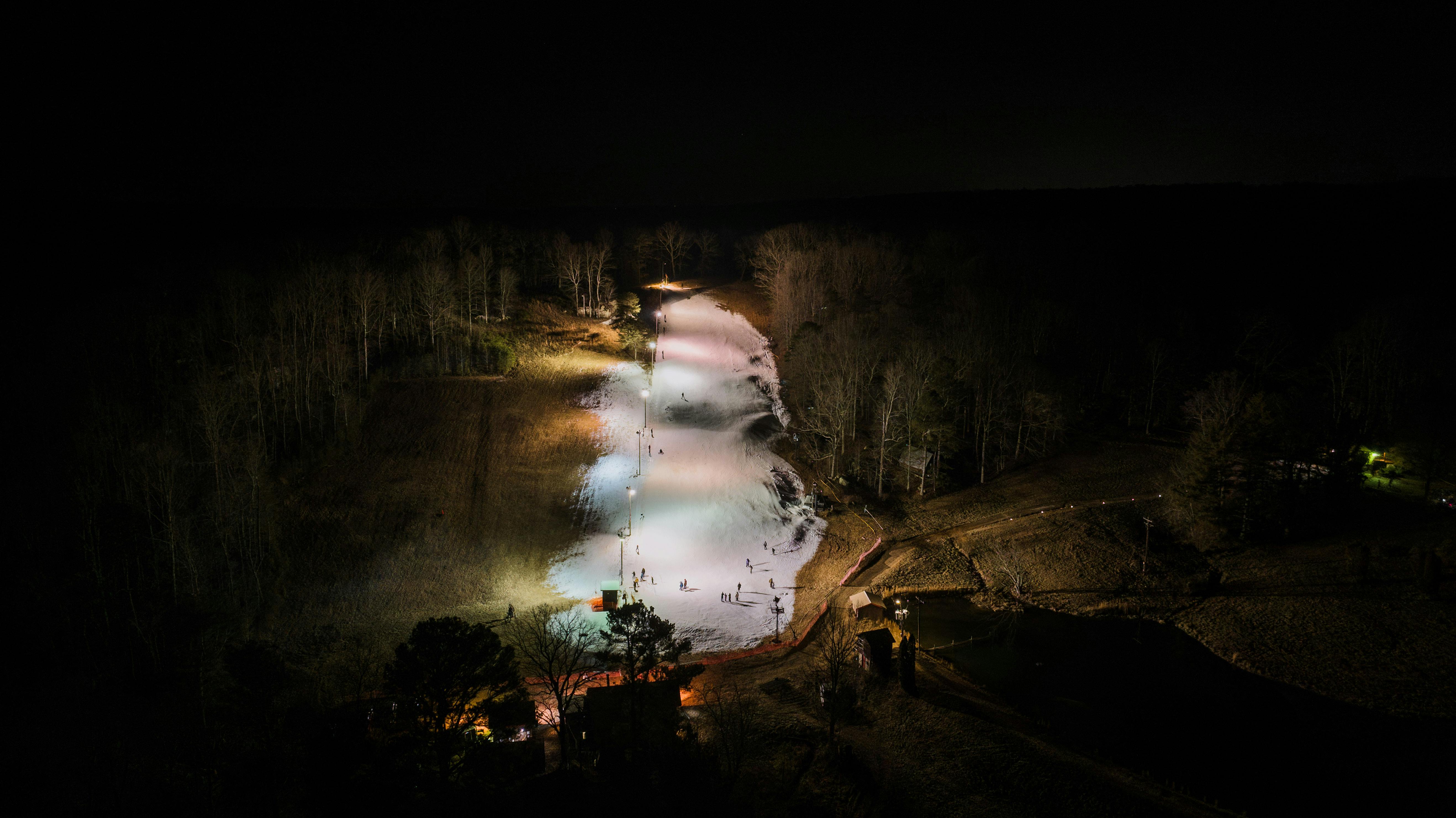 Nighttime Skiing at Mentone, Alabama · Free Stock Photo