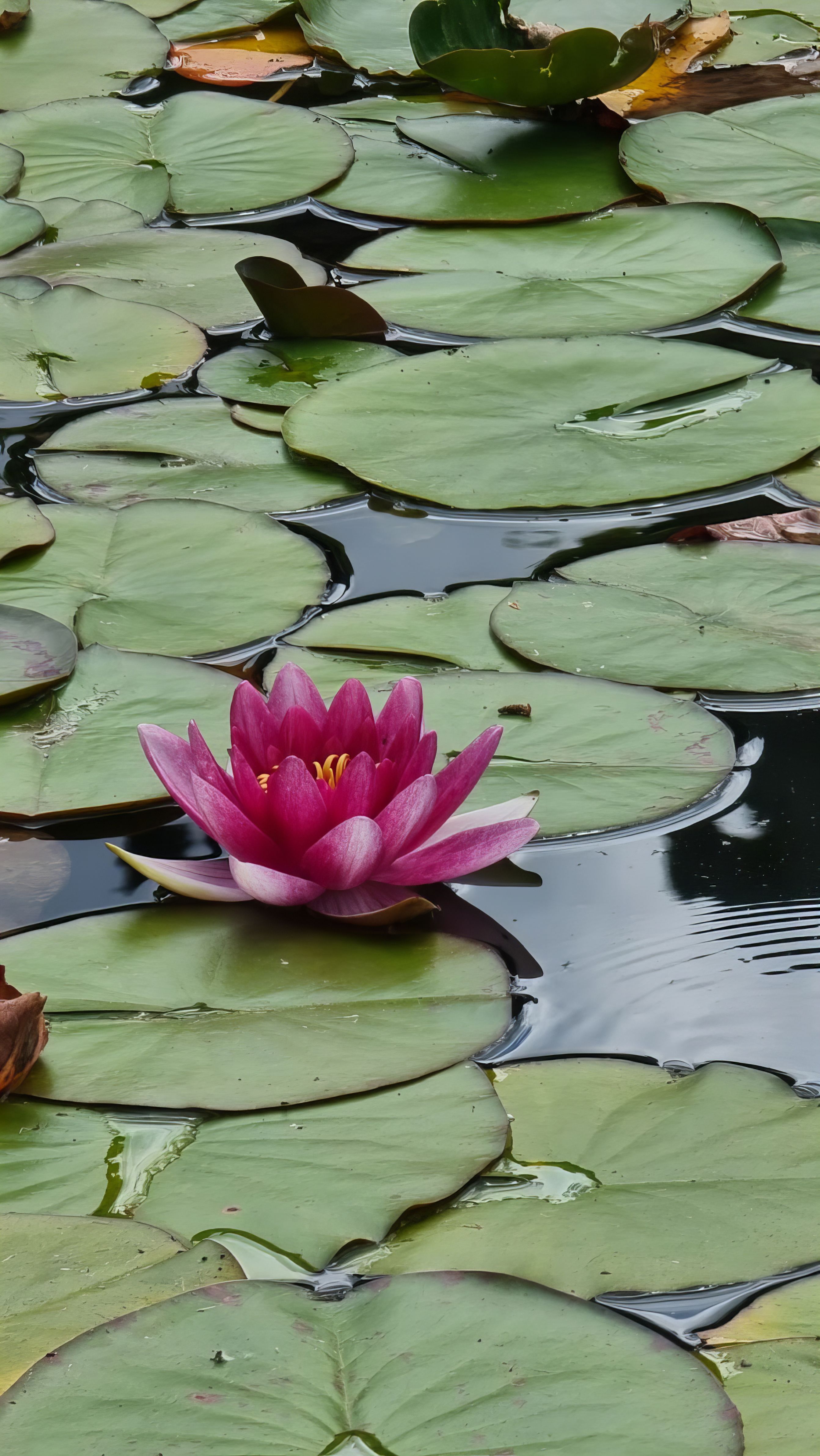 Nenúfar Rosa Vibrante Em Lago Calmo · Foto profissional gratuita