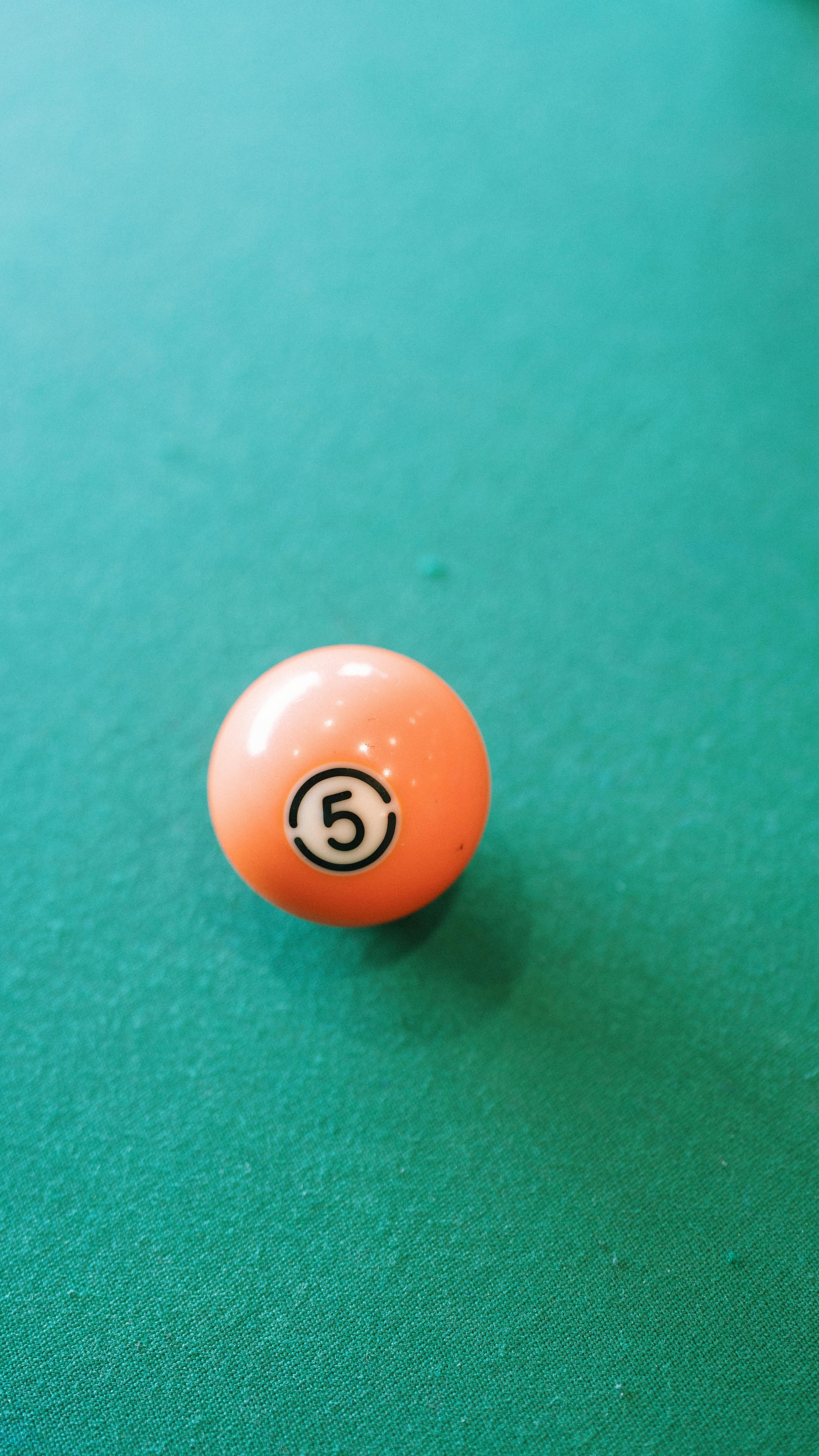 Single Orange Billiard Ball on Pool Table · Free Stock Photo