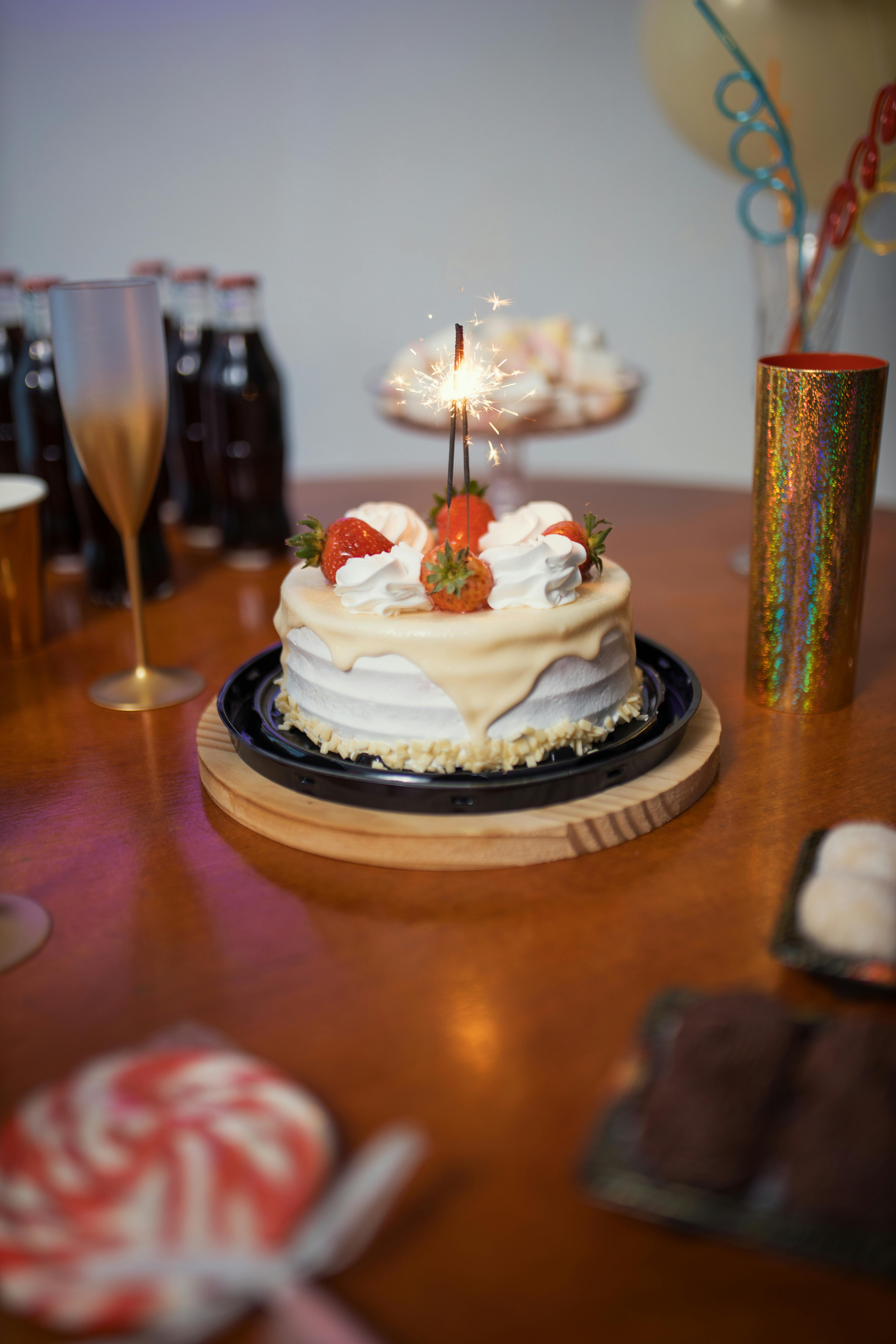Festive Birthday Celebration with Sparkling Cake in Brazil · Free Stock ...