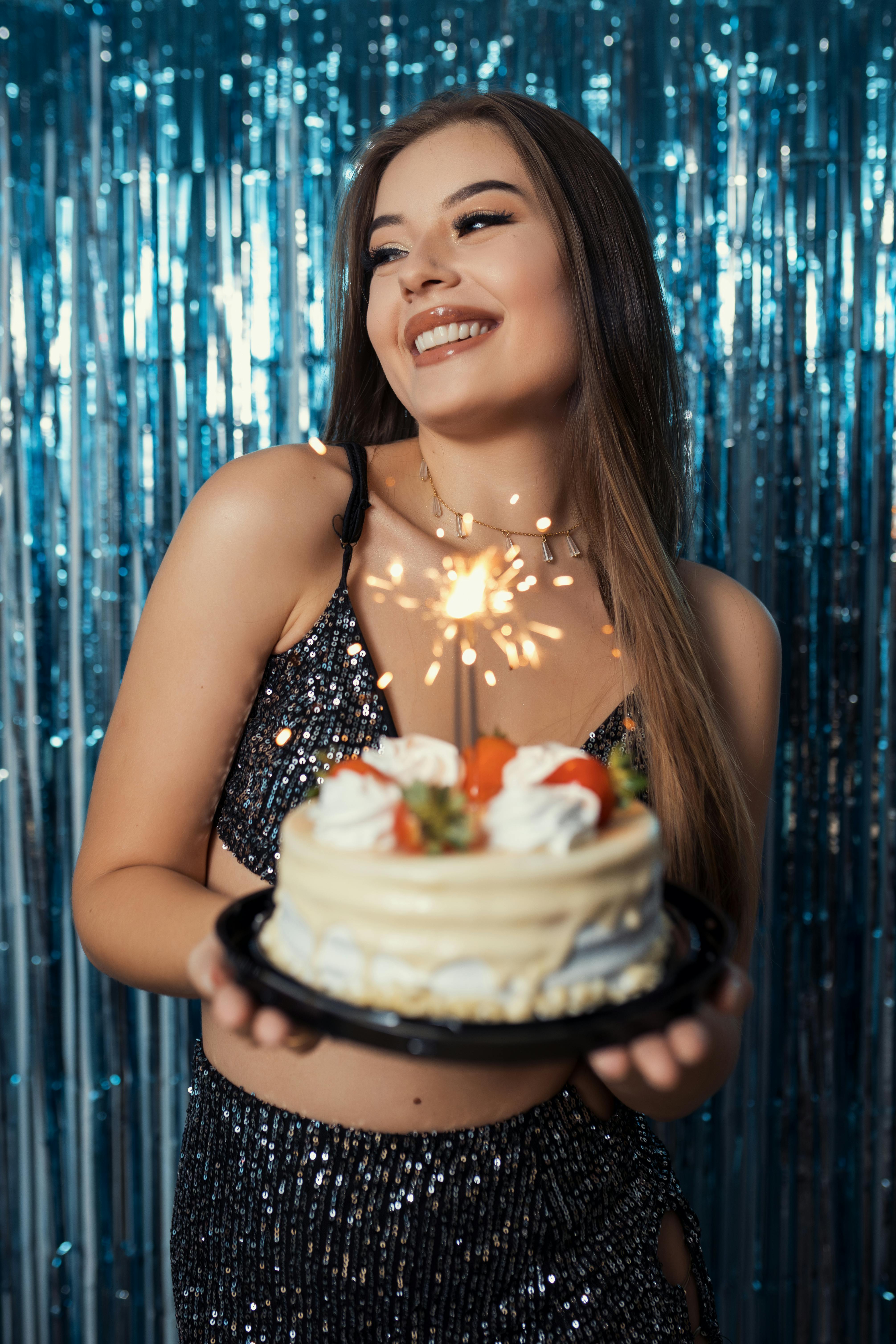 Brazilian Birthday Celebration with Sparkler Cake · Free Stock Photo