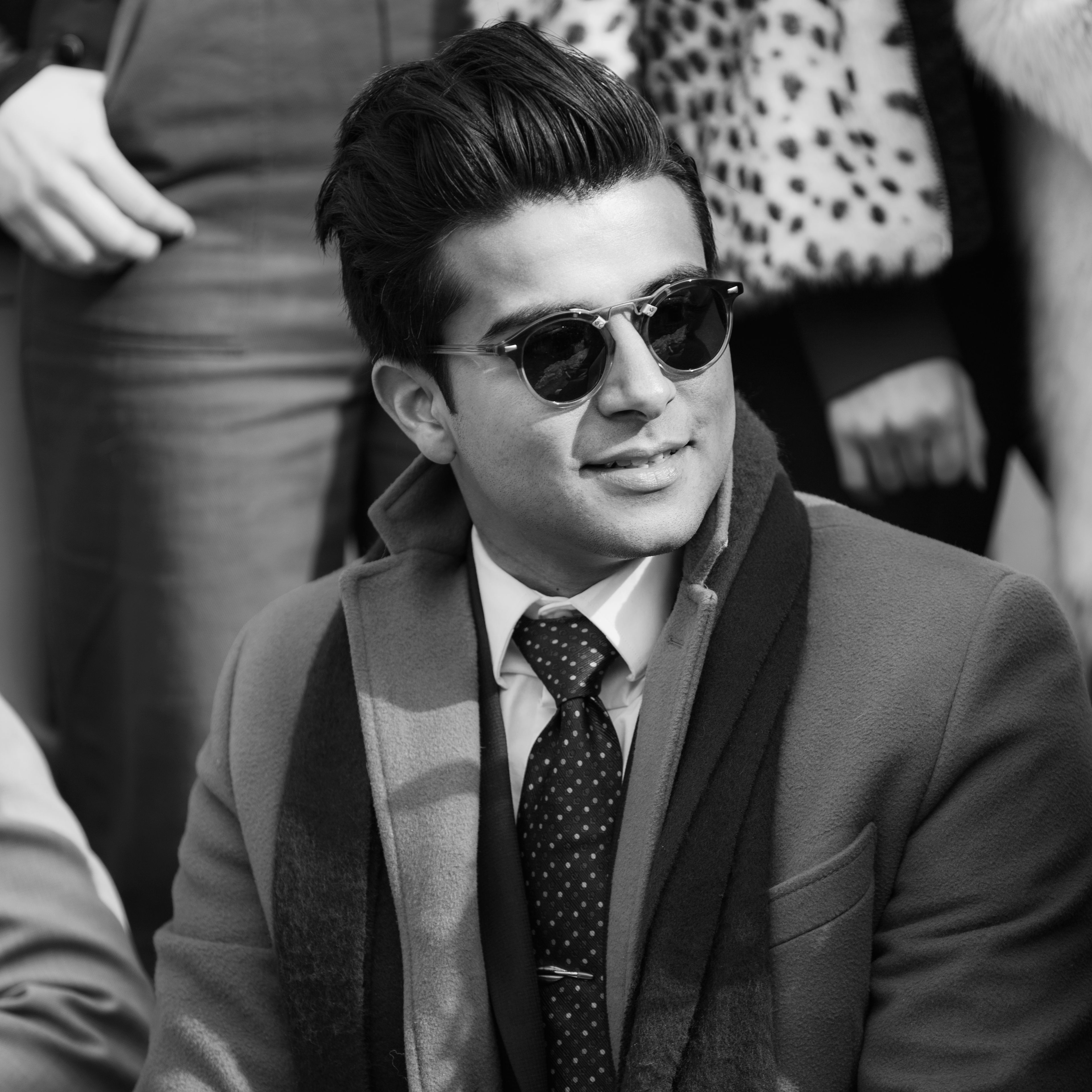 Monochrome Of Man Wearing Shades · Free Stock Photo