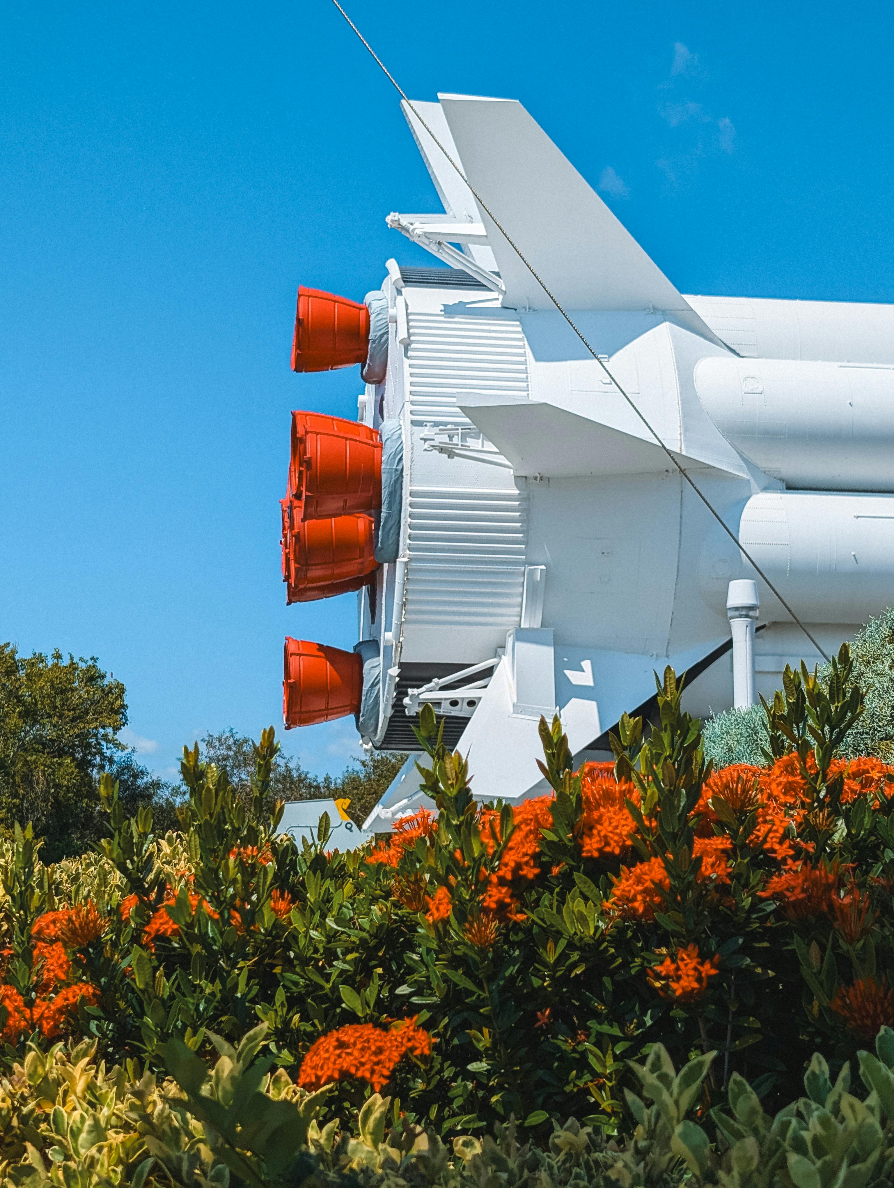 Rocket Tail Against Clear Blue Sky · Free Stock Photo