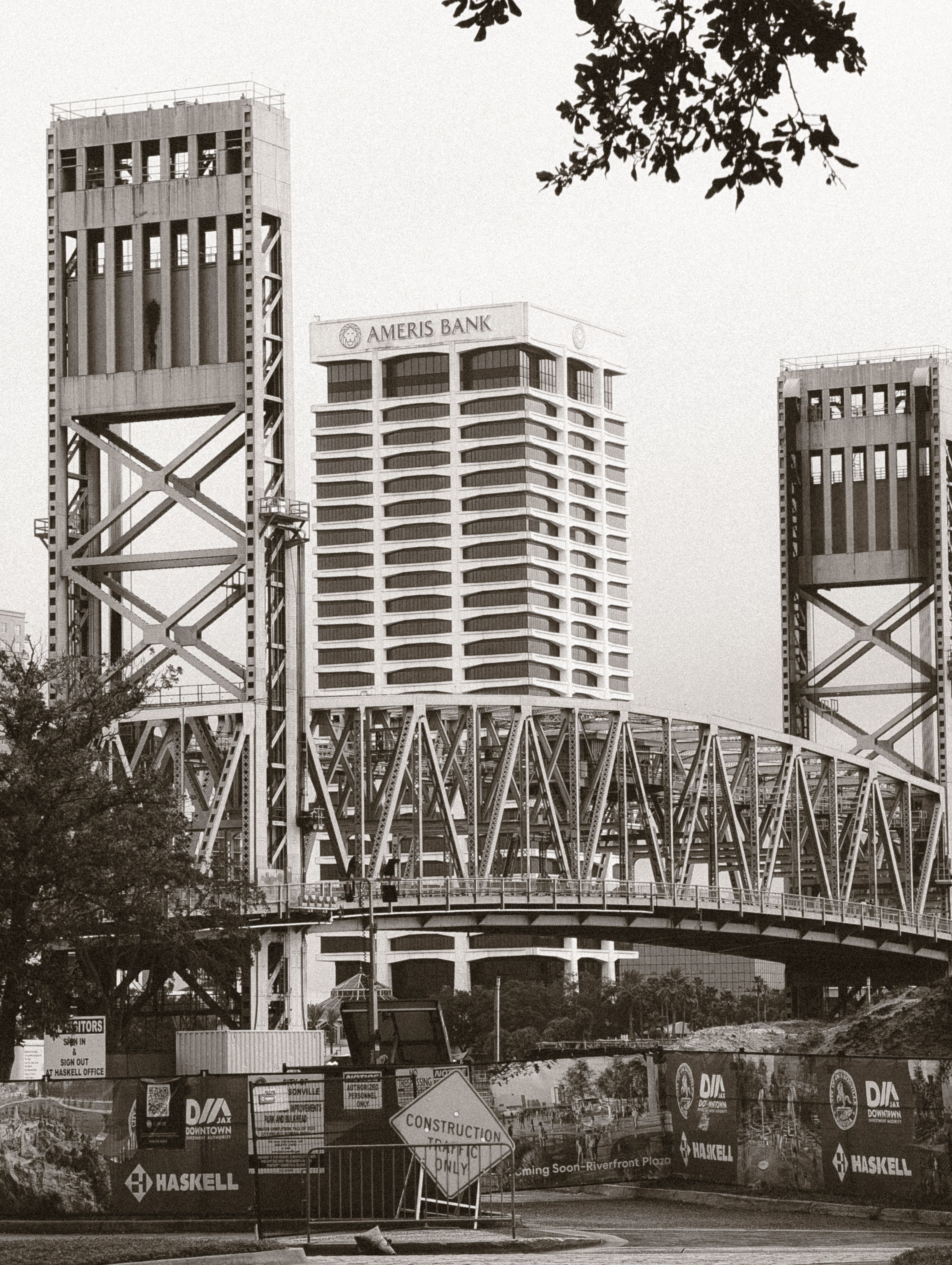 Jacksonville Skyline with Lift Bridge and Bank Tower · Free Stock Photo