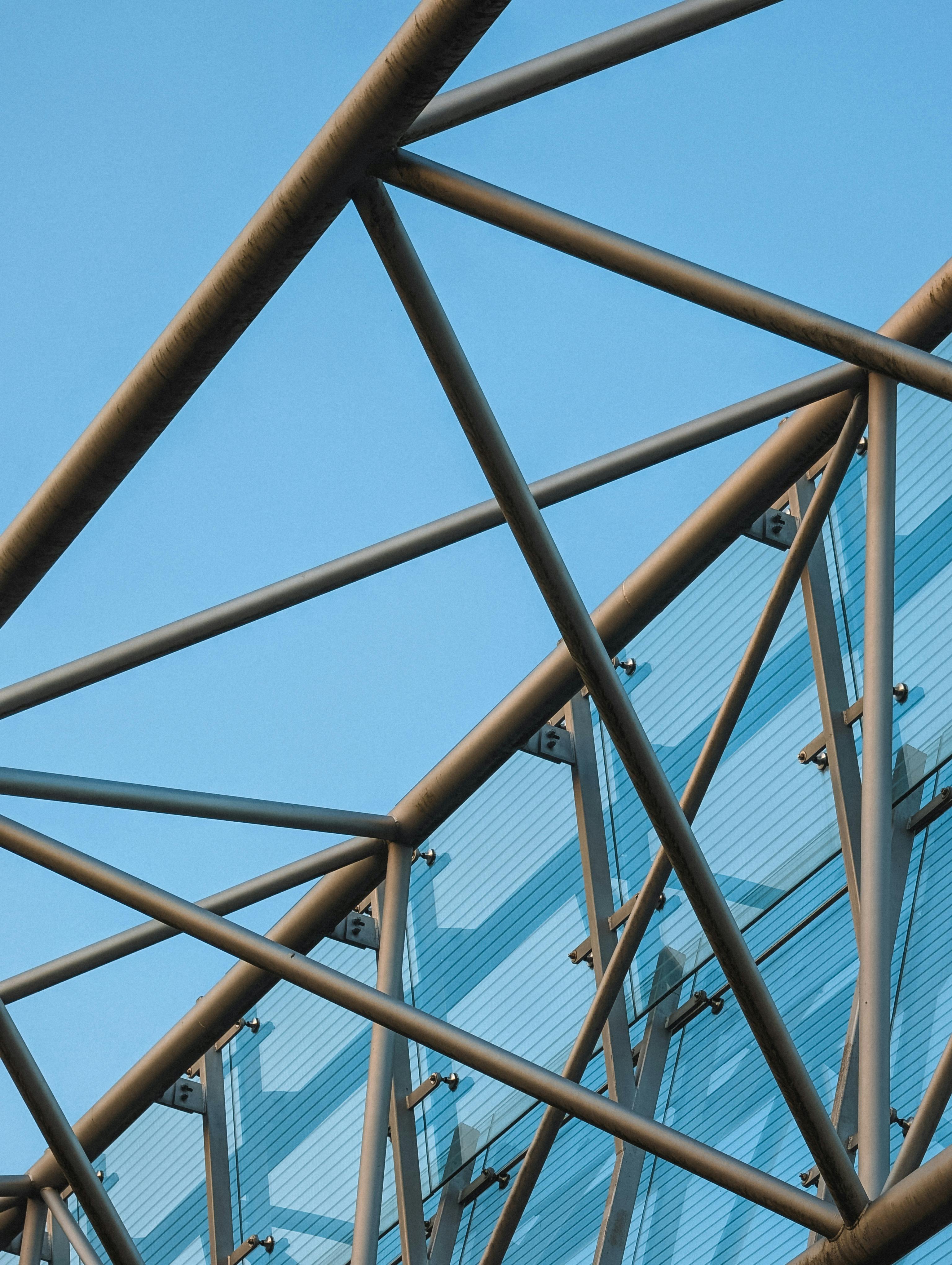 Modern Architectural Structure with Steel Framework · Free Stock Photo