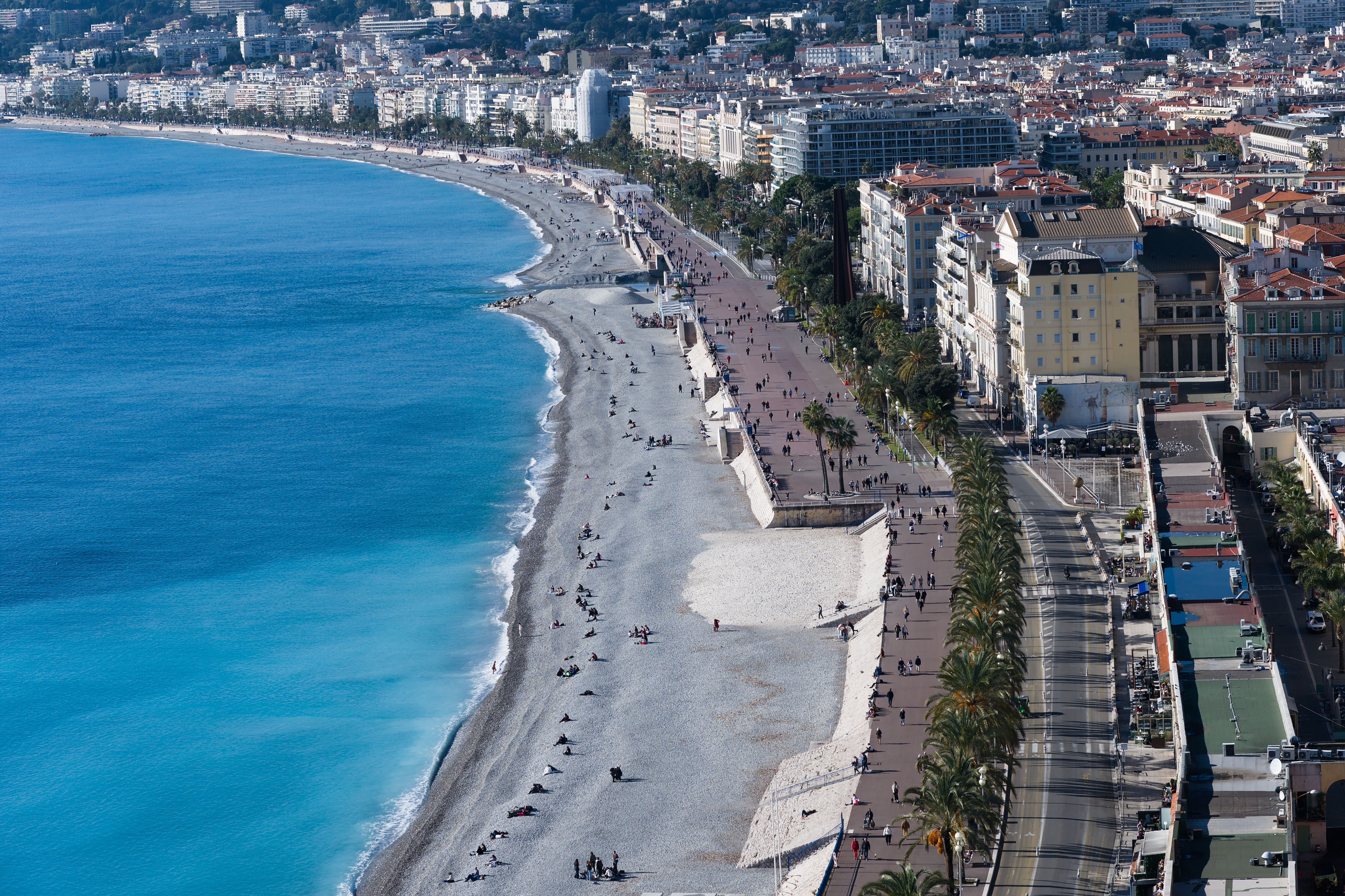 Aerial View of Nice Promenade and Beach · Free Stock Photo