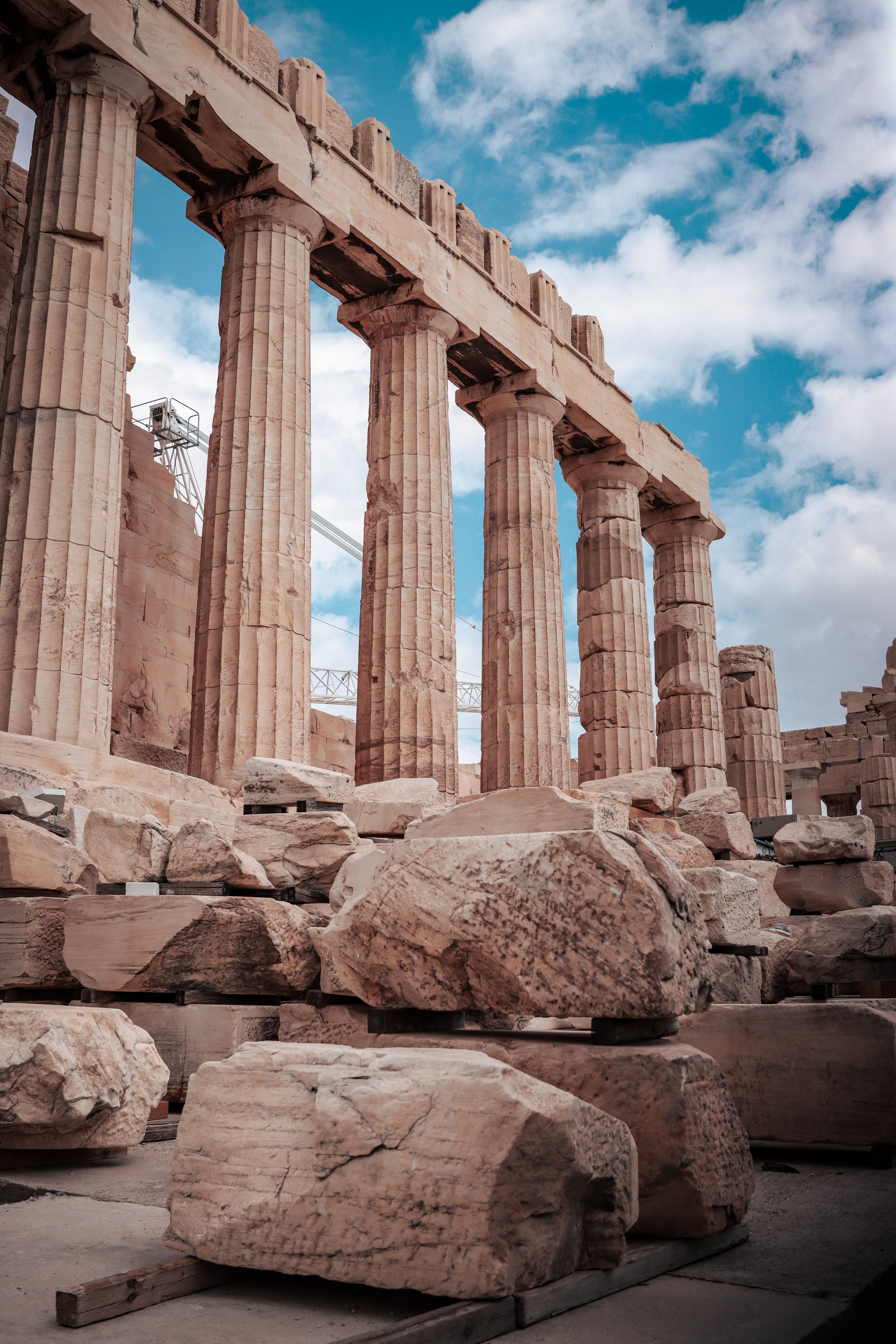 Iconic Parthenon Ruins Against Blue Sky in Athens · Free Stock Photo