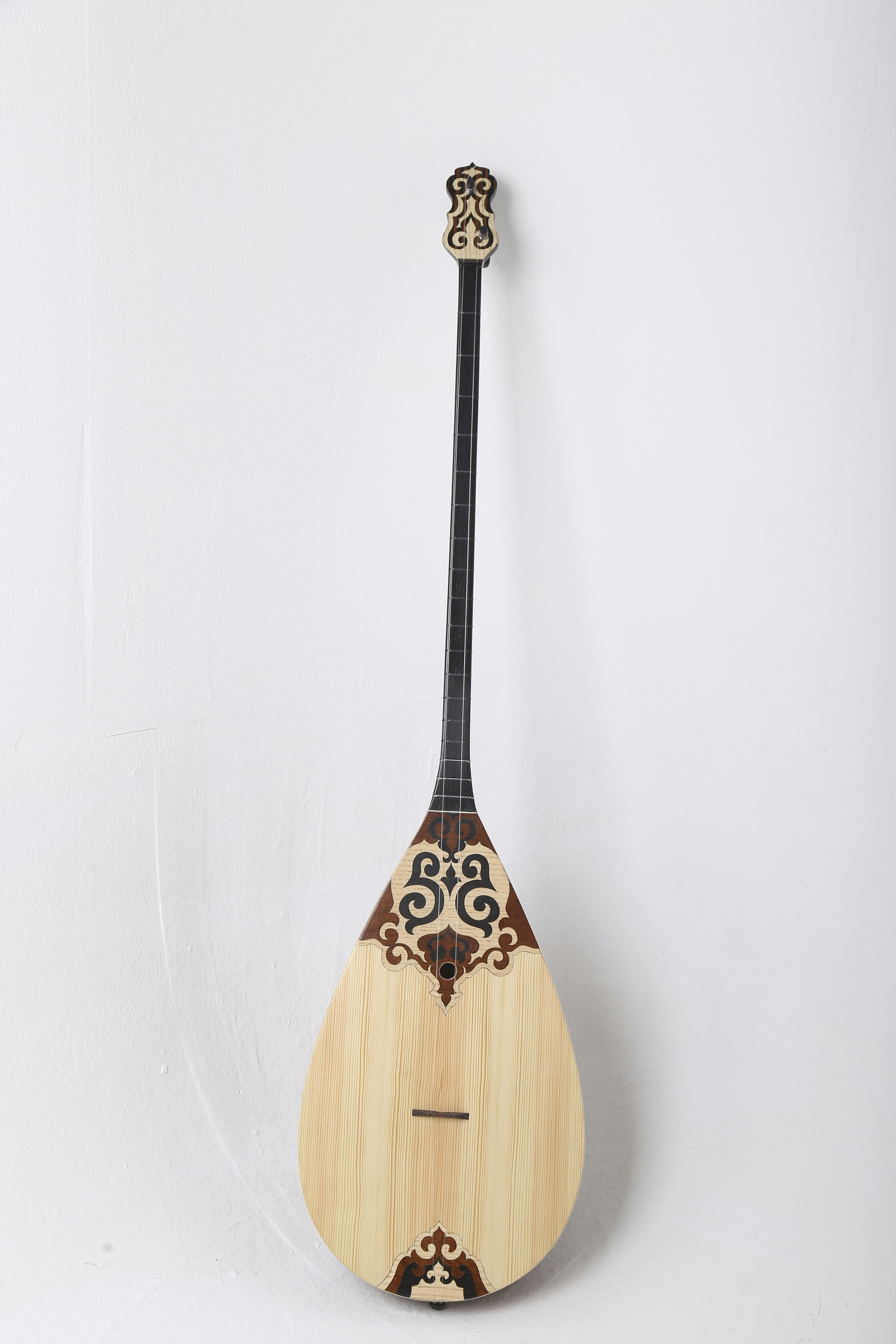 Traditional Kazakh Dombyra on White Background · Free Stock Photo