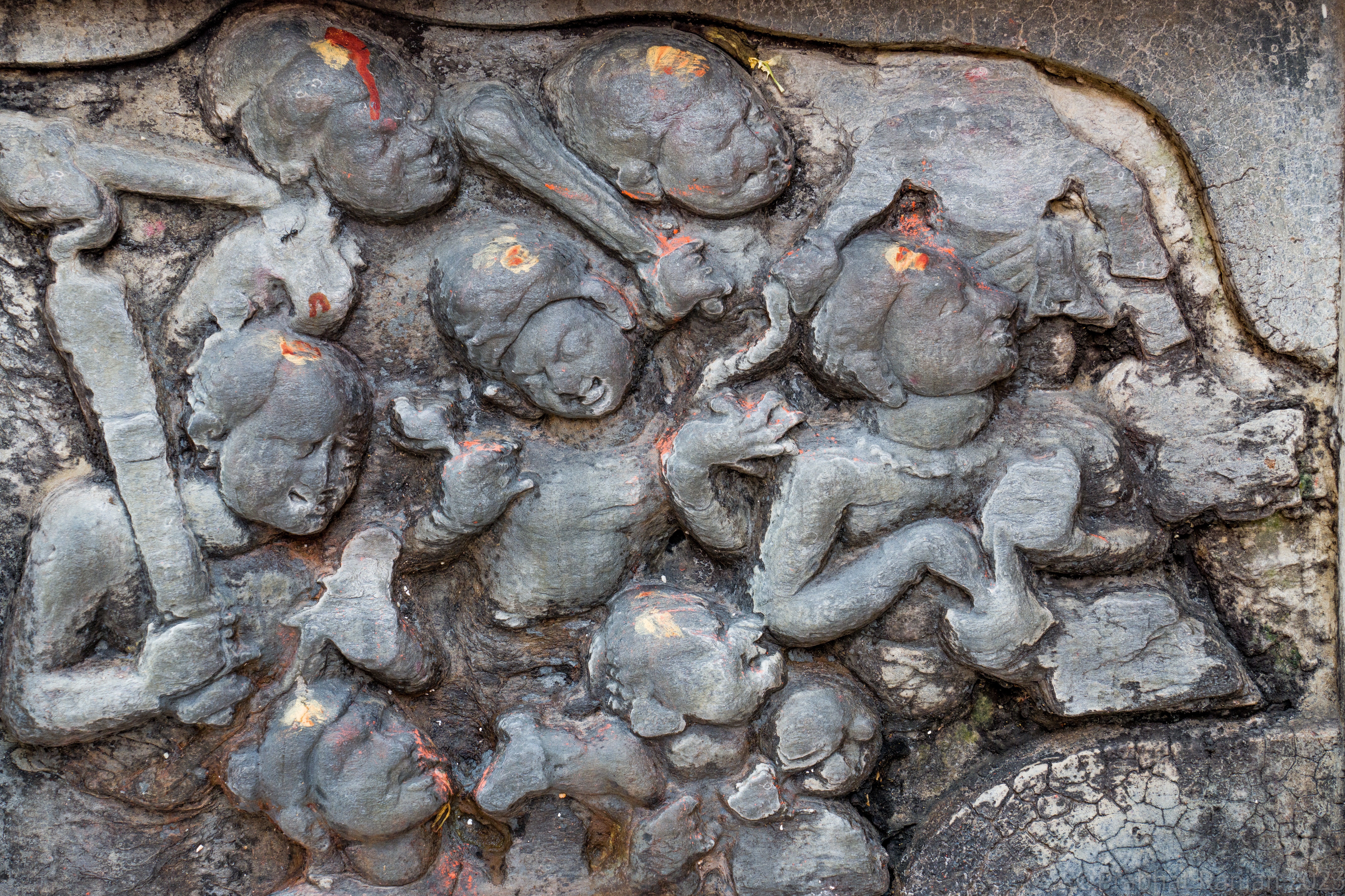 Detailed Ancient Stone Relief Depicts Mythological Figures · Free Stock ...