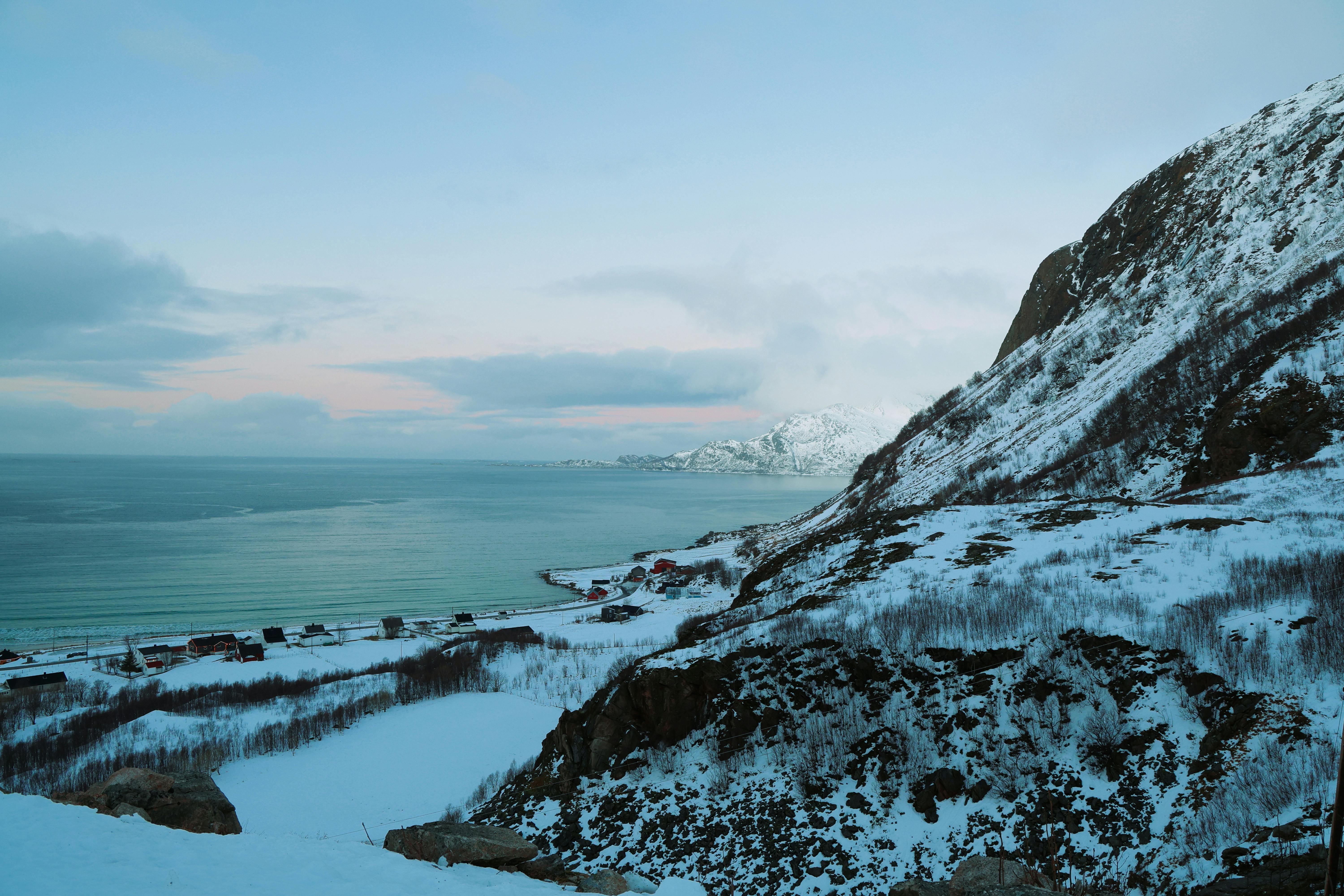 Aerial View of Snow-Covered Tromsø in Winter · Free Stock Photo