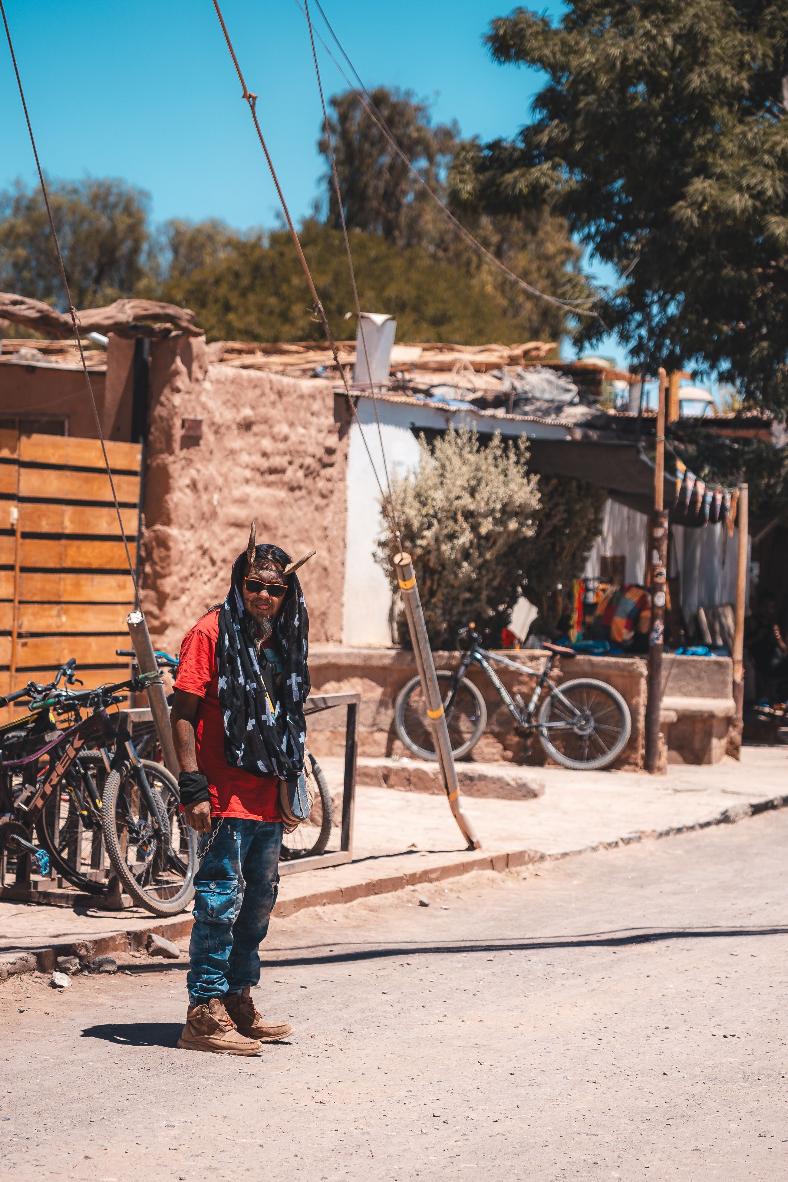 Street Scene with Bicycles in Sunny Rural Village · Free Stock Photo