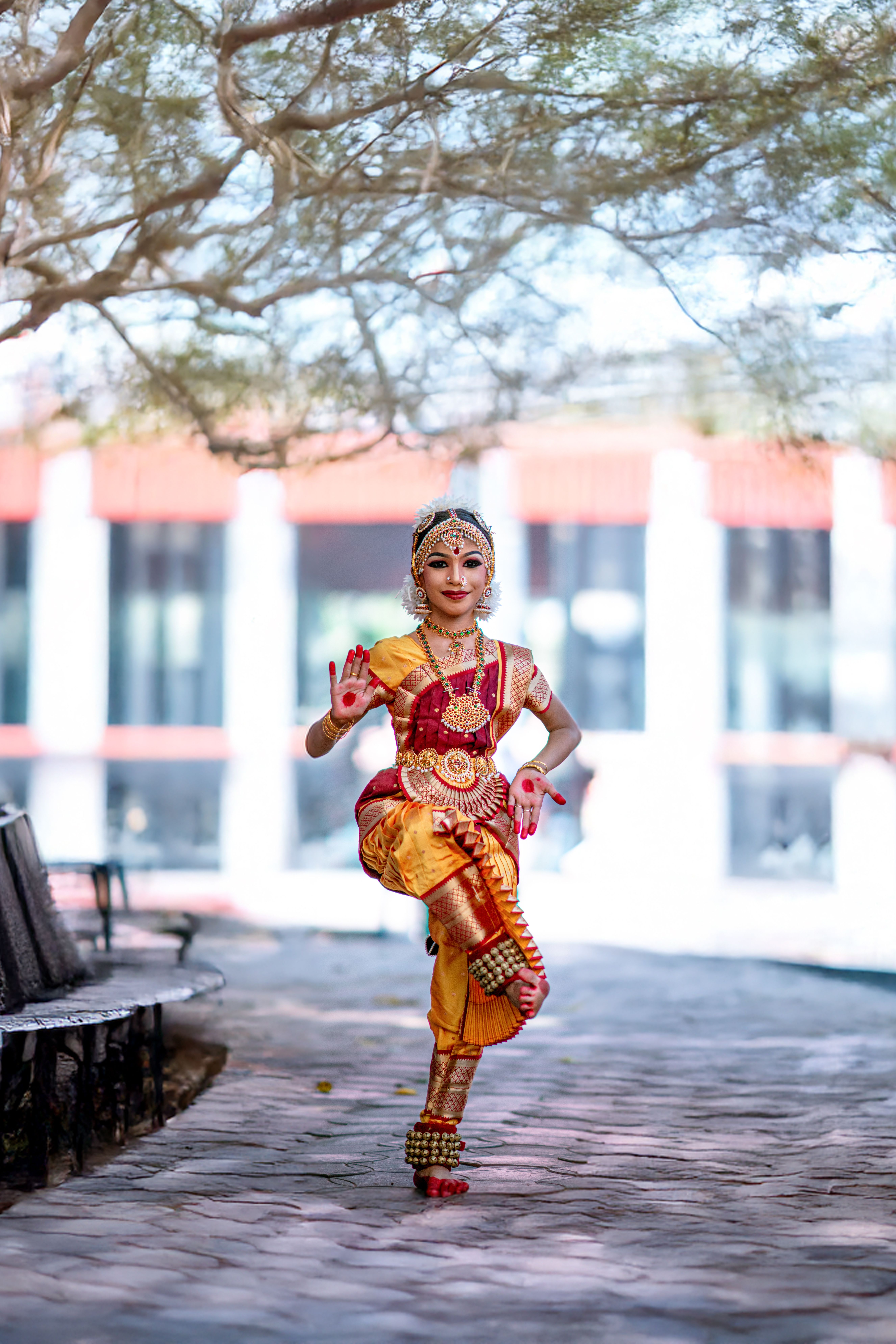 Traditional Bharatanatyam Dancer in Kerala Outdoors · Free Stock Photo