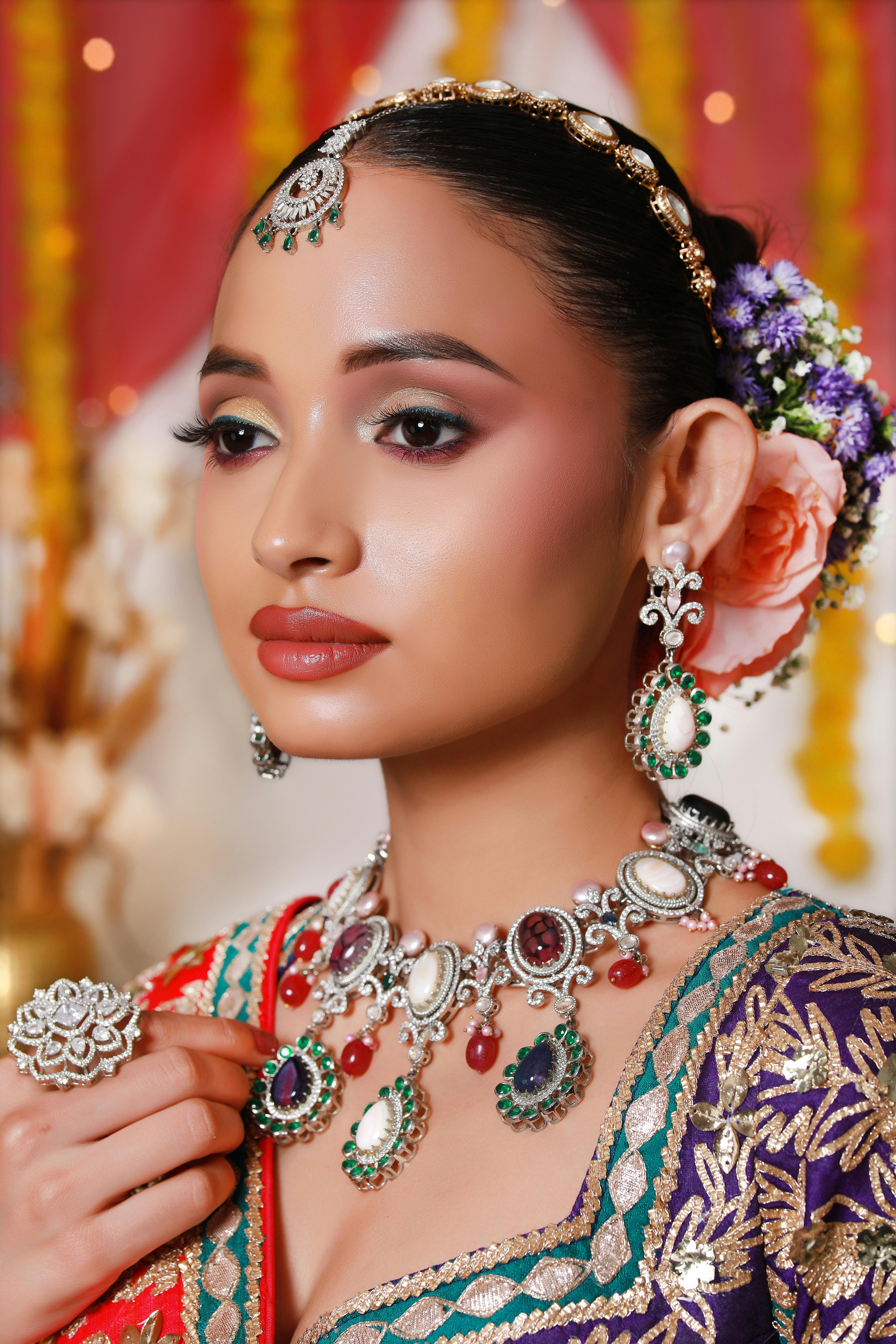 Elegant South Asian Bridal Makeup Portrait · Free Stock Photo