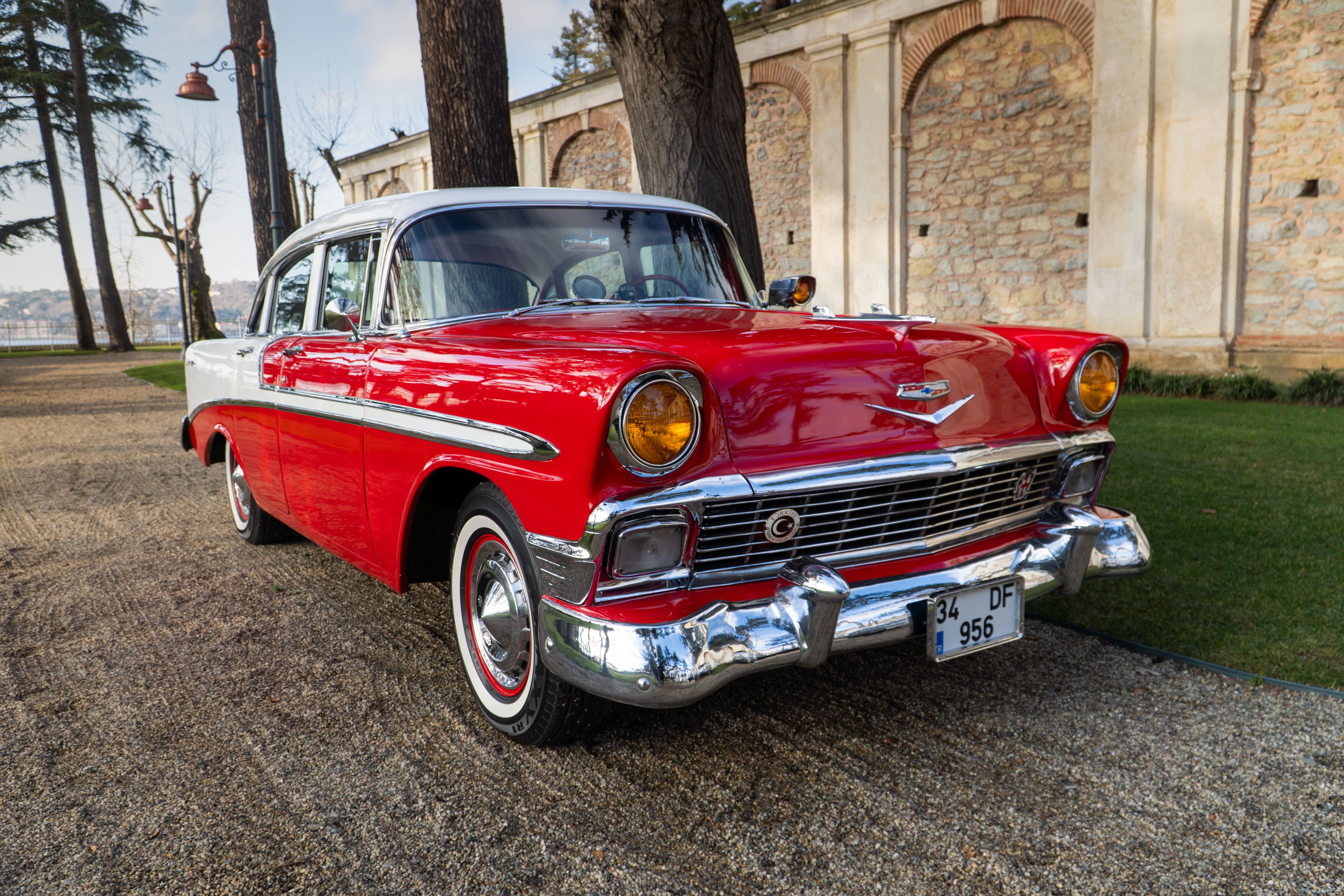 Classic Red Vintage Car Parked Outdoors · Free Stock Photo