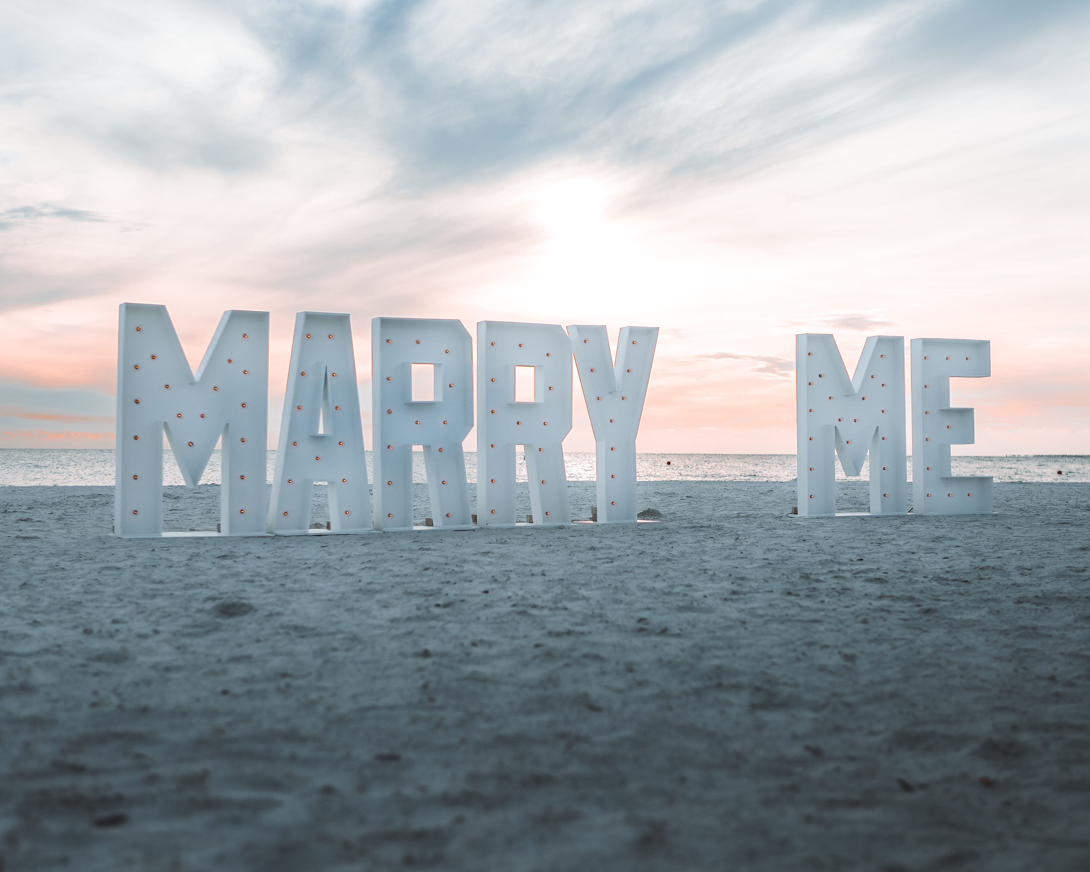 Romantic Beach Marry Me Proposal at Sunset · Free Stock Photo