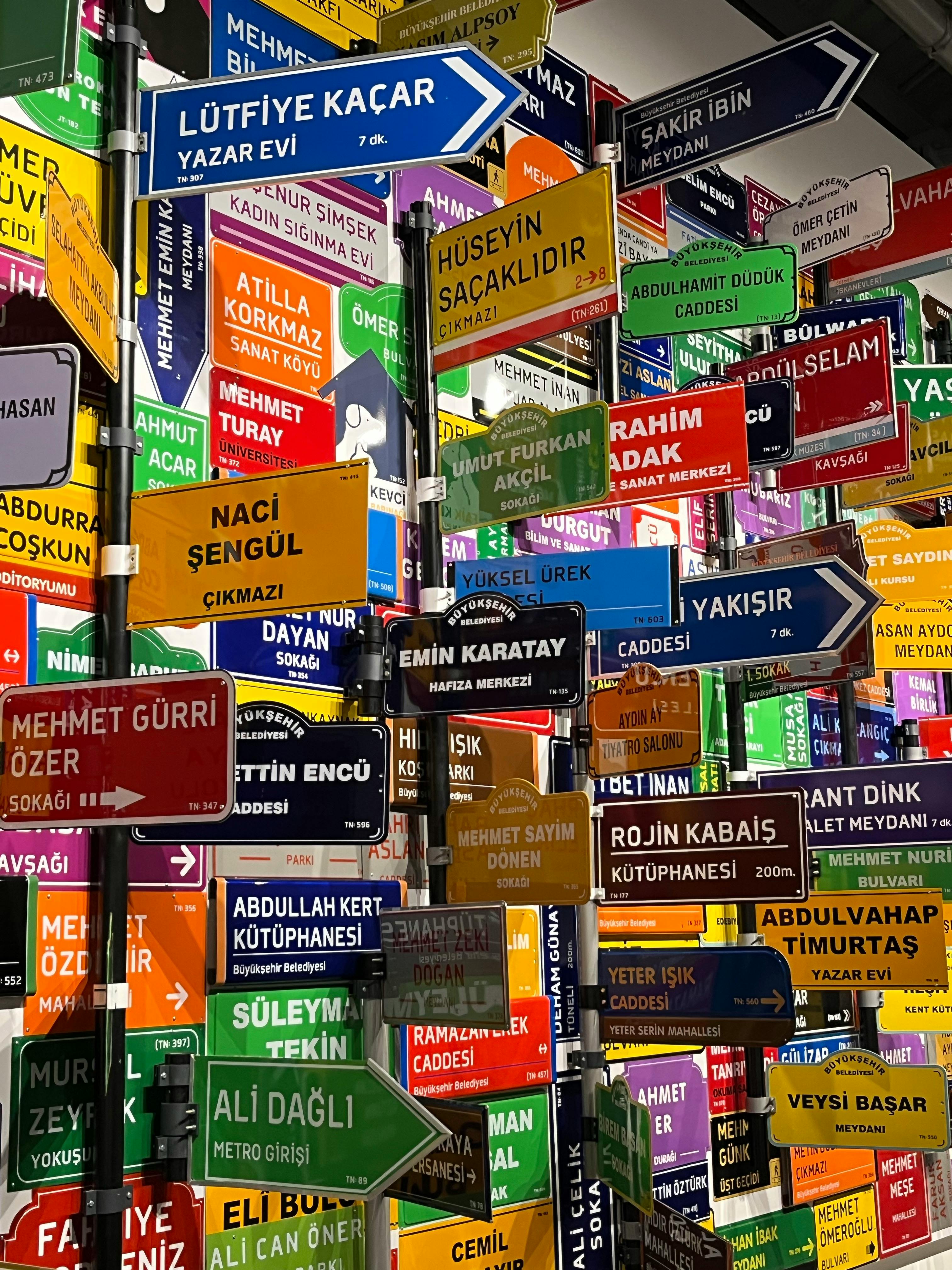 Colorful Collection of Street Signs Displayed Indoors · Free Stock Photo