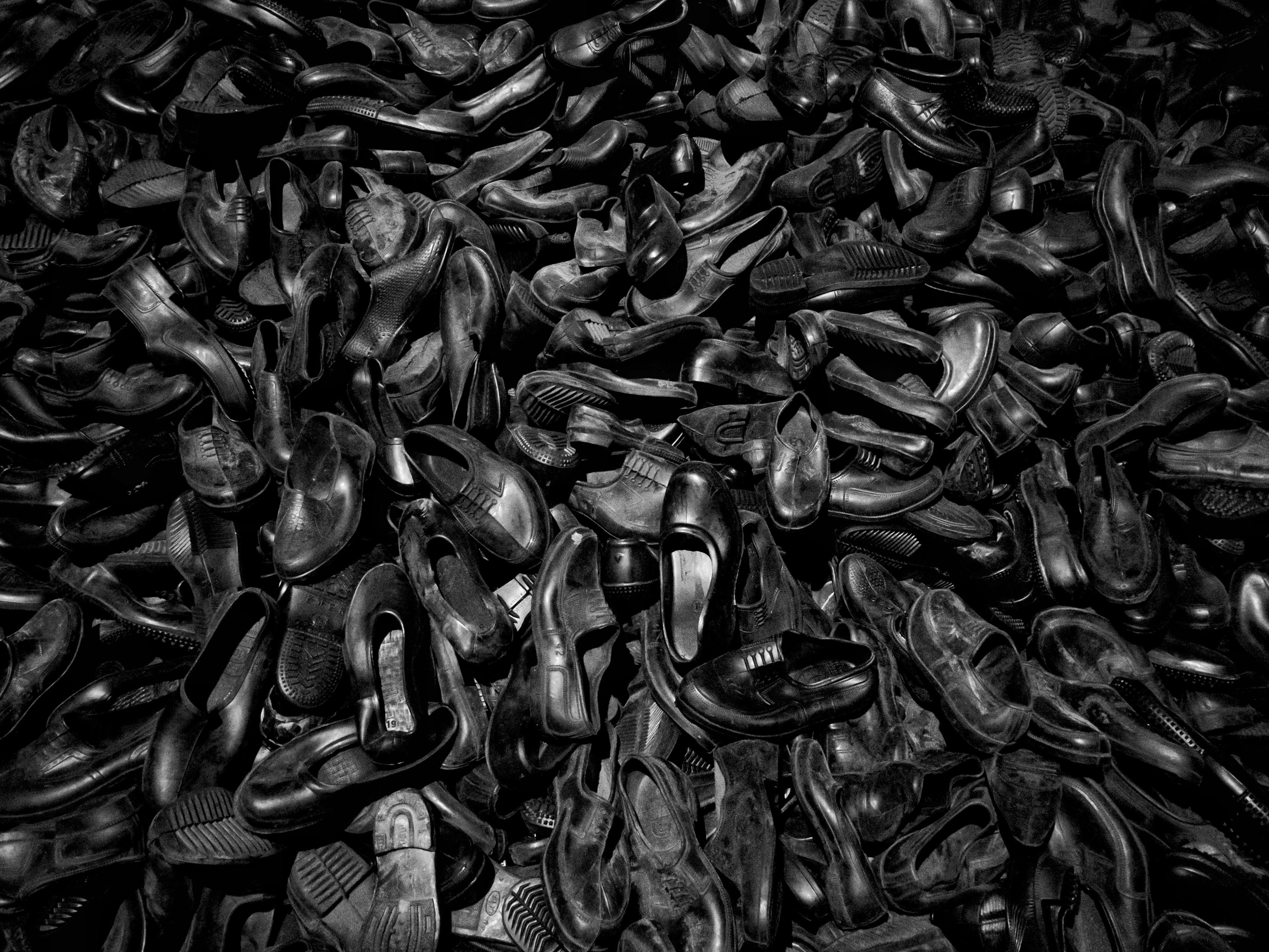 Black and White Pile of Vintage Shoes · Free Stock Photo