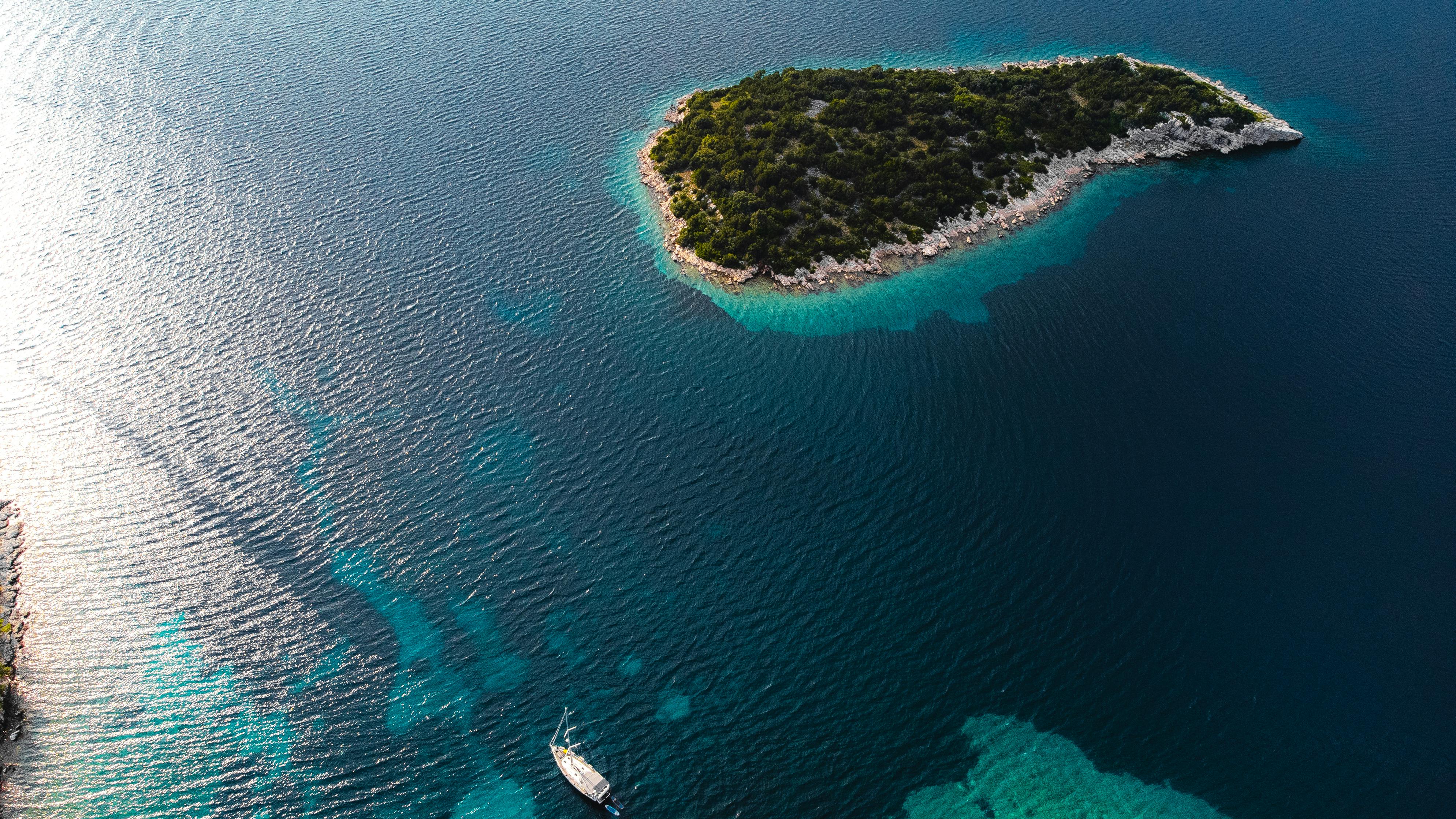 Scenic Aerial View of Island in Adriatic Sea · Free Stock Photo
