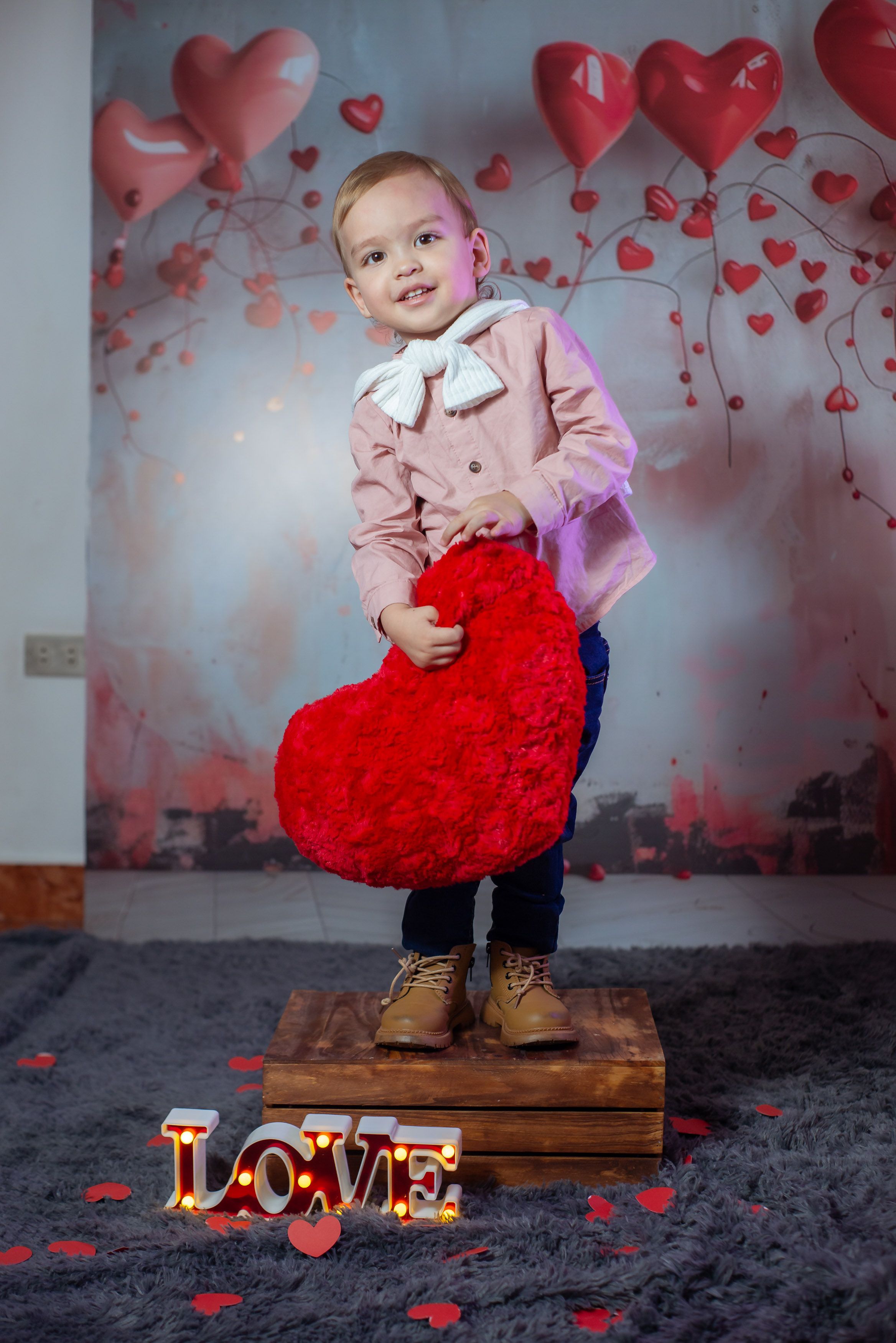 Cute Child Holding Heart for Valentine's Day · Free Stock Photo