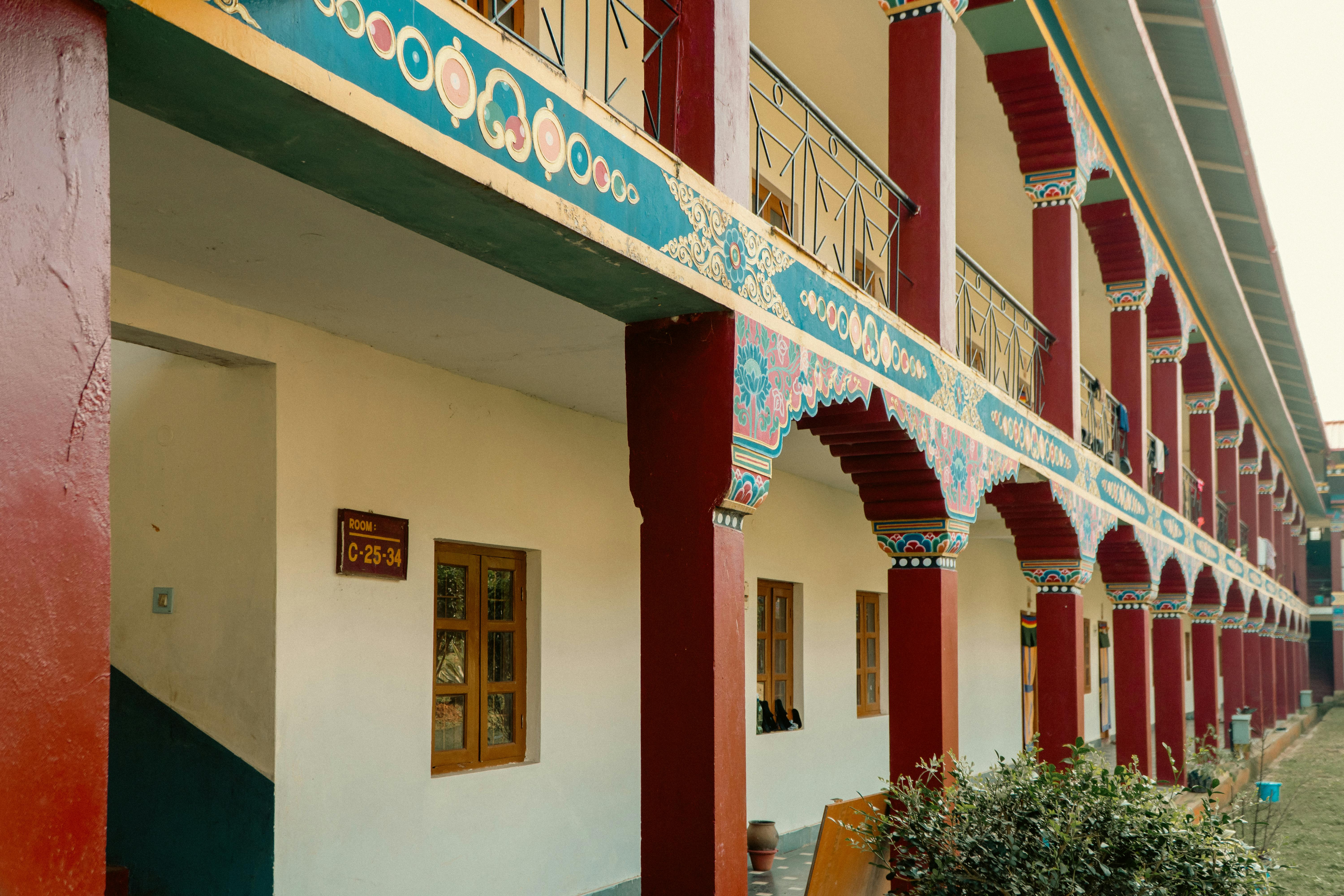 Colorful Architectural Detail of Educational Building · Free Stock Photo