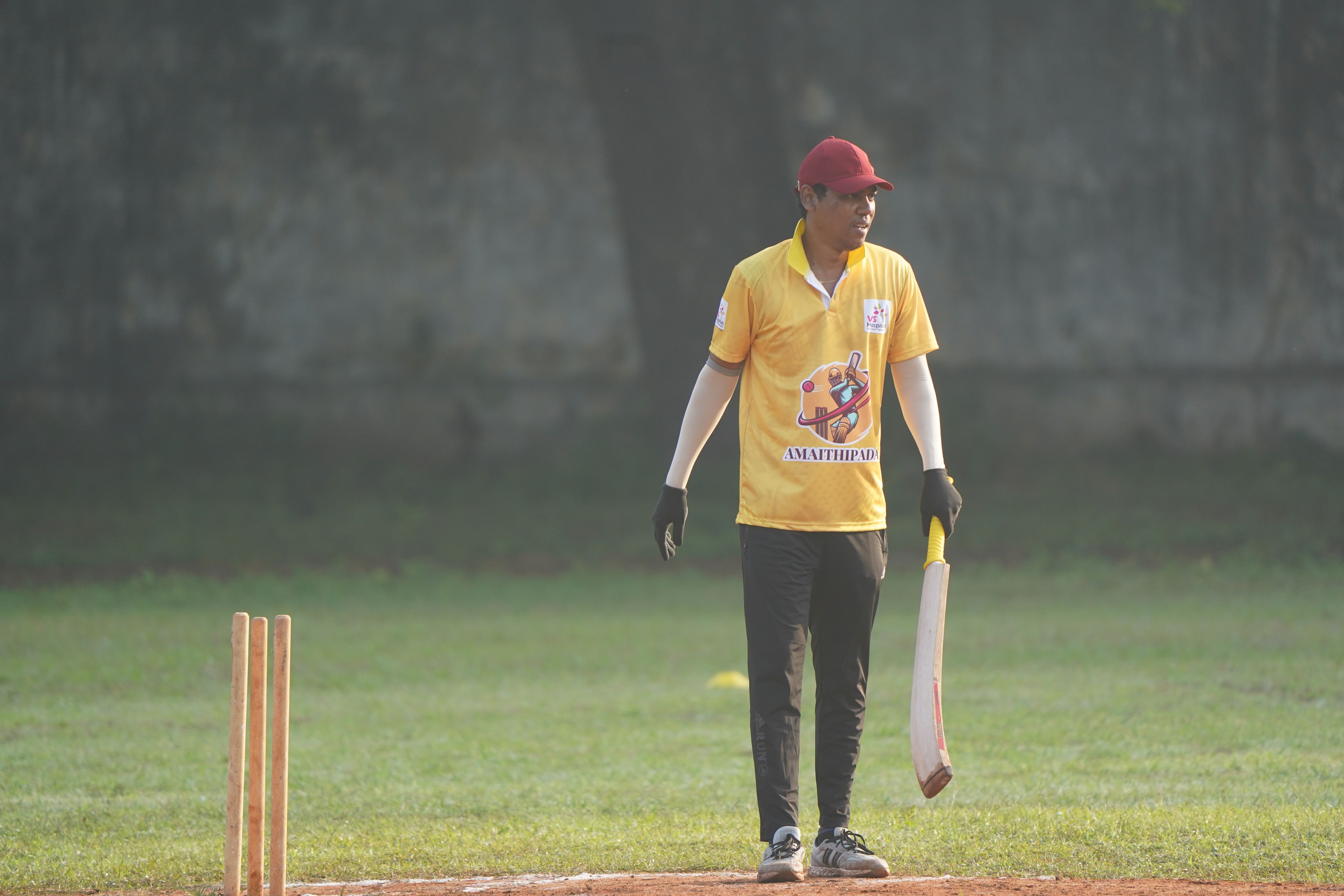 Cricket Player on Field During Match Day · Free Stock Photo