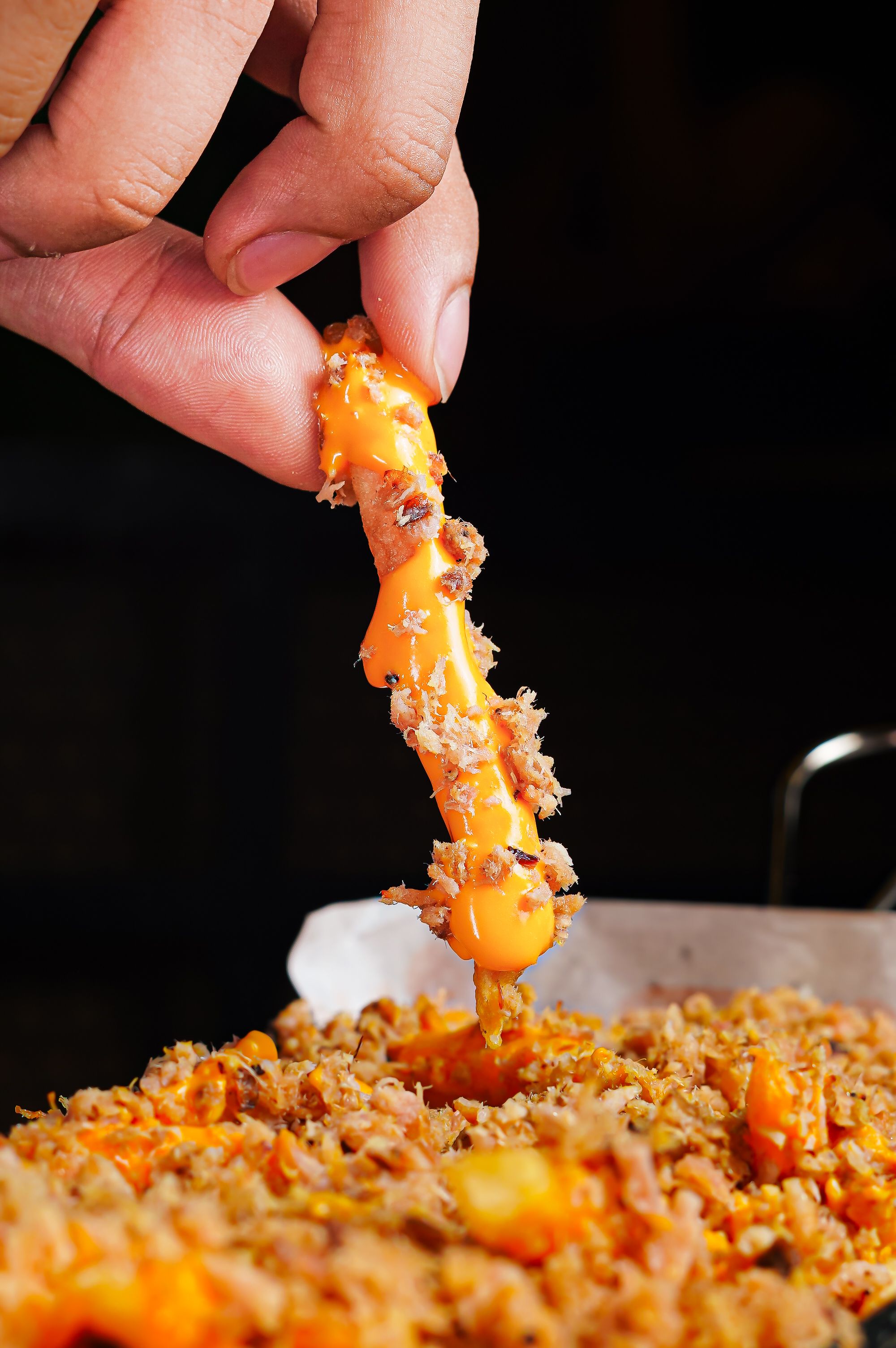Cheesy Finger Food with Pulled Pork Topping · Free Stock Photo