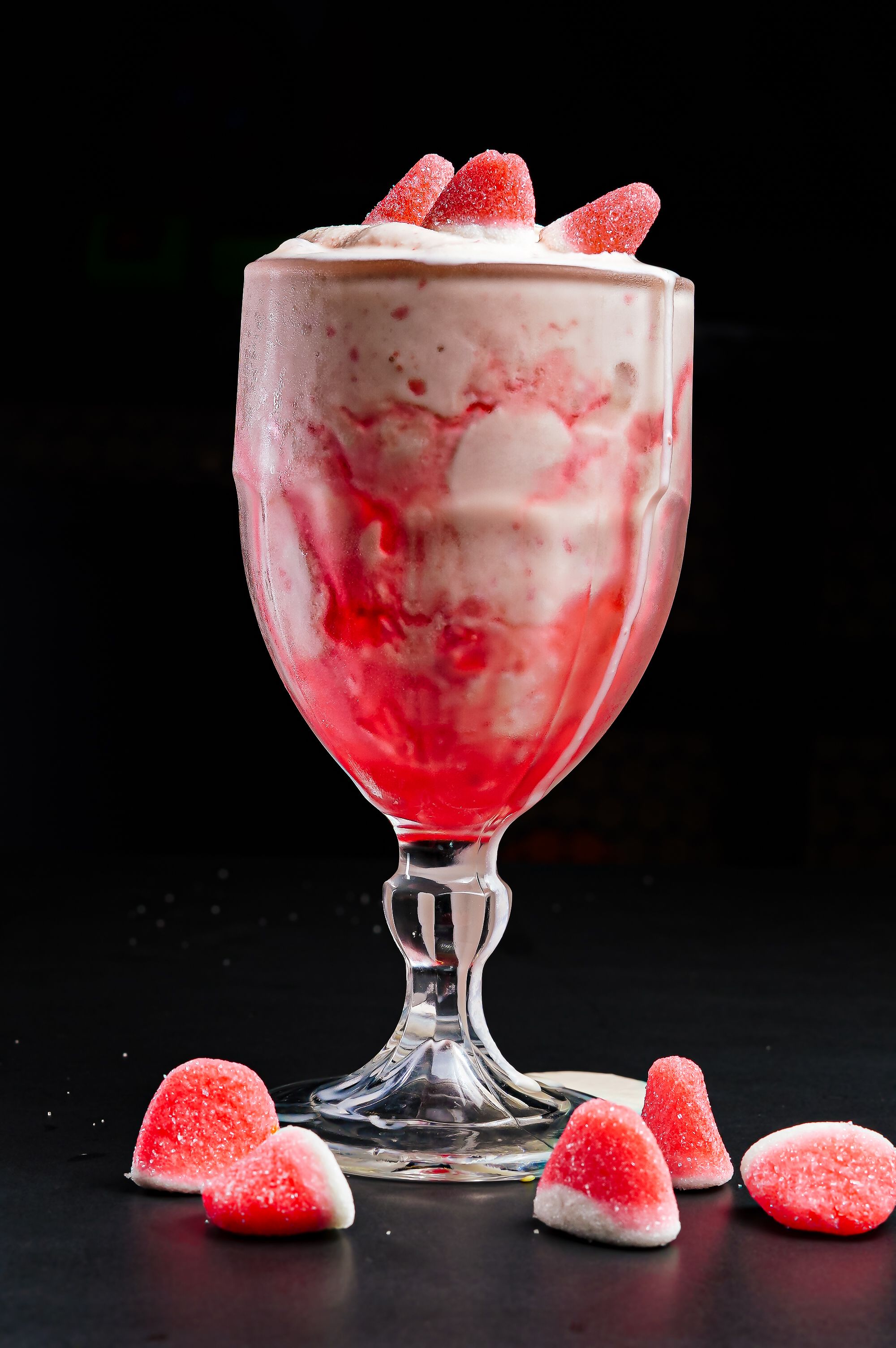 Strawberry Candy Milkshake in Elegant Glass · Free Stock Photo