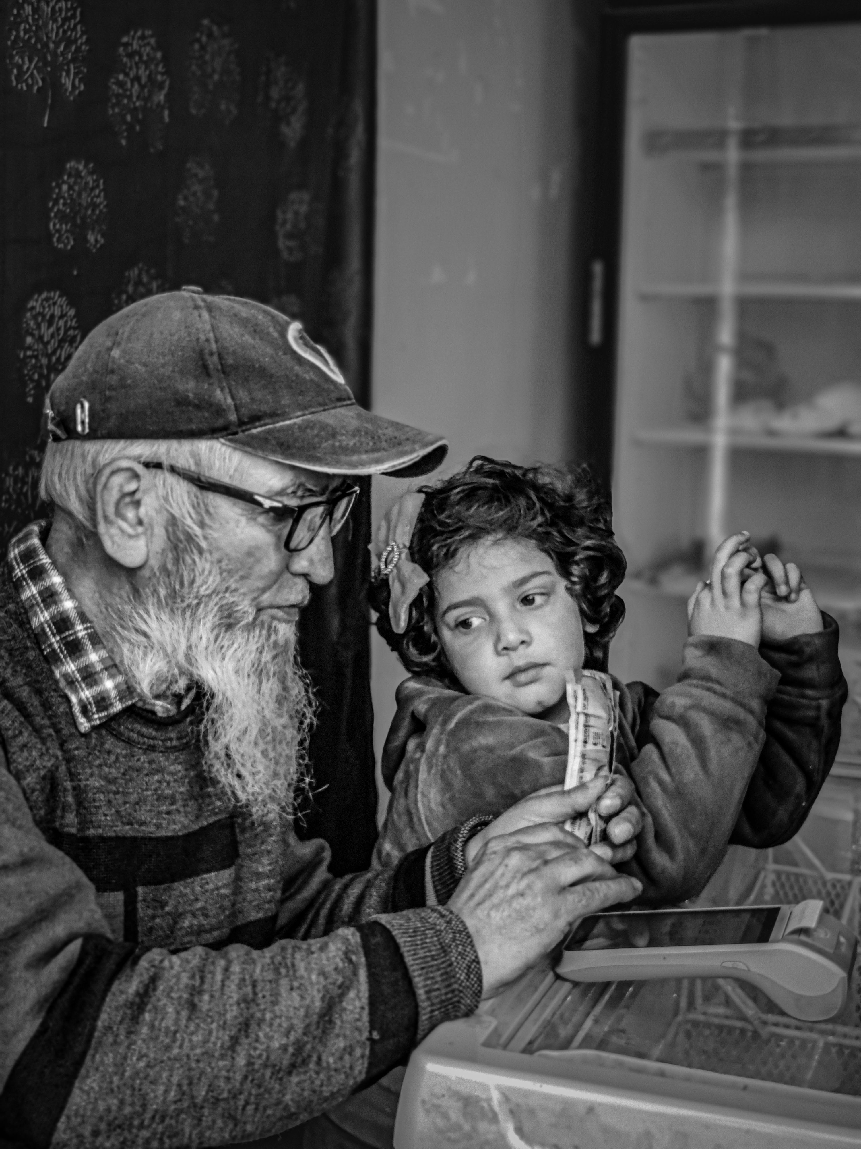 Heartwarming Interaction Between Grandfather and Grandchild · Free ...