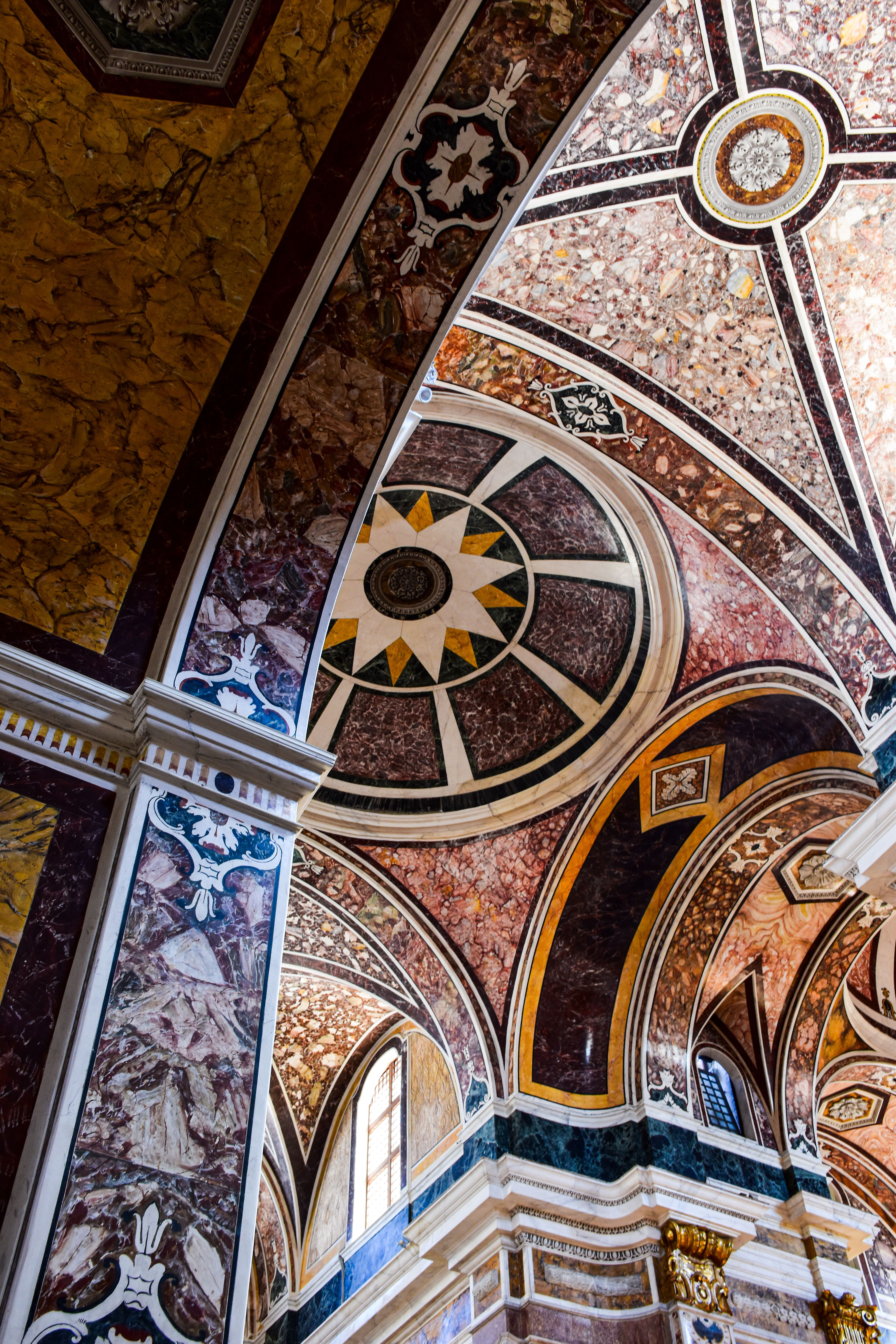 Intricate Ceiling Design in Baroque Church · Free Stock Photo