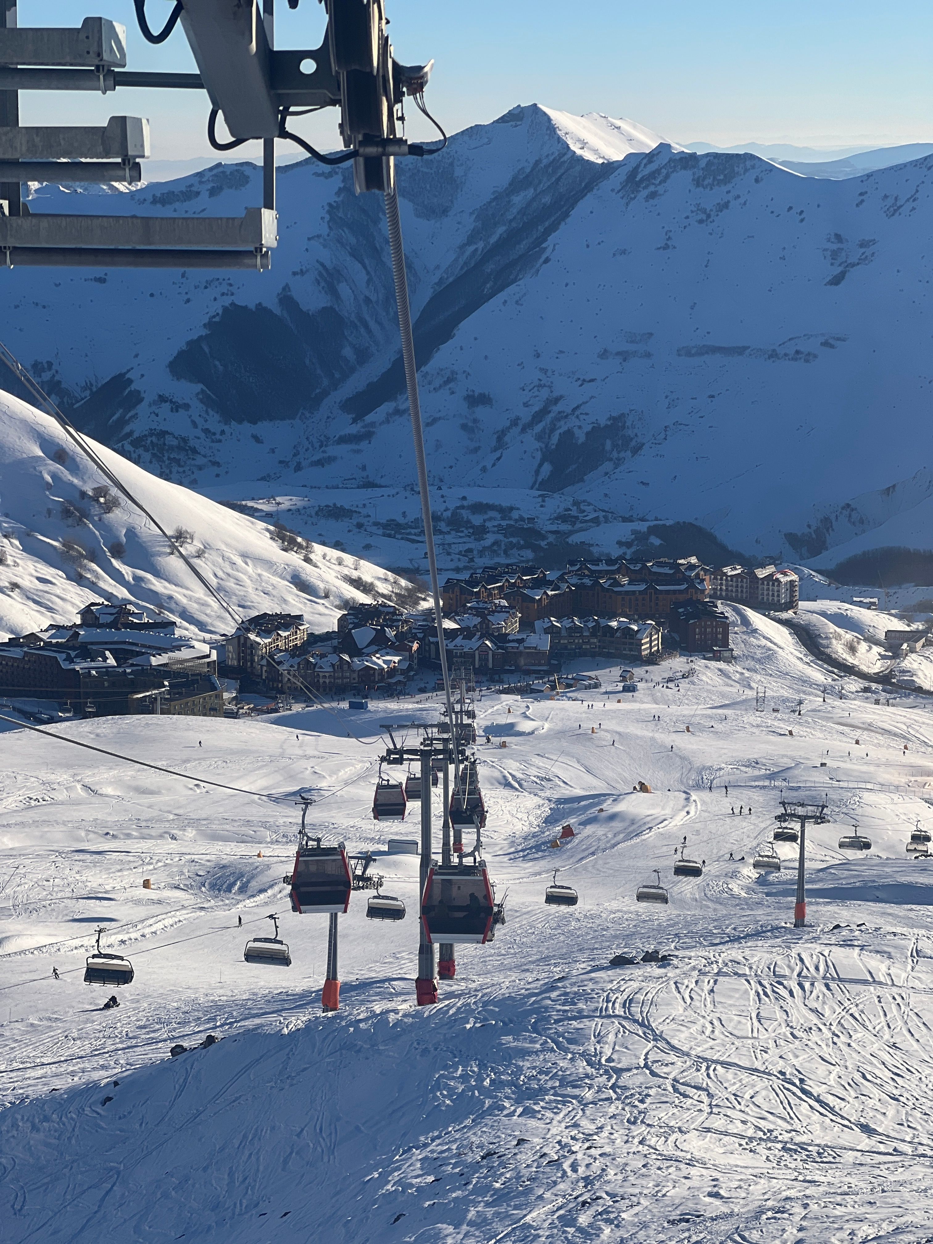 Paseo Panorámico En Teleférico En Invierno En Un Complejo De Montaña ...
