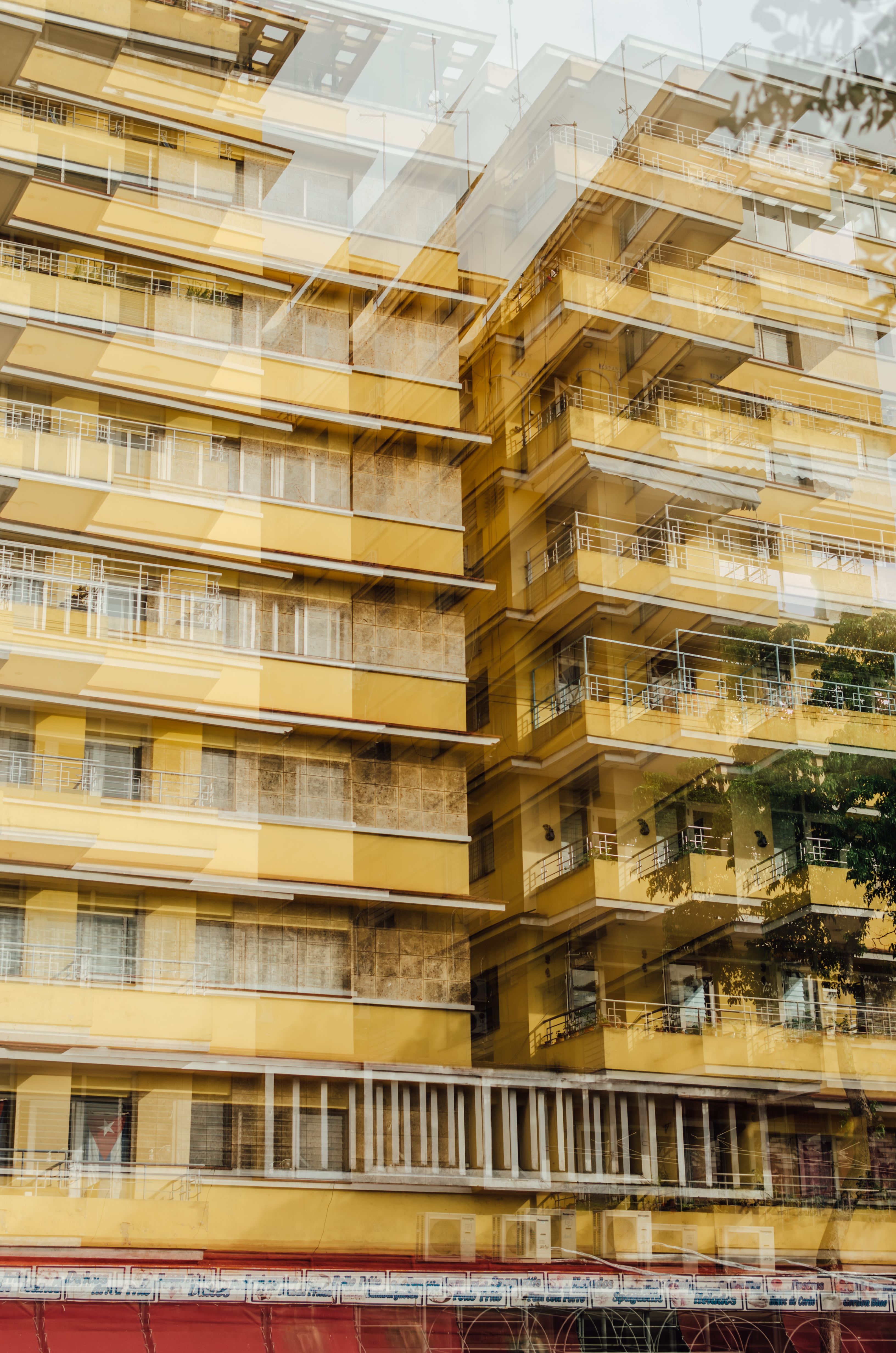 Multiple Exposure of Modern Havana Building · Free Stock Photo