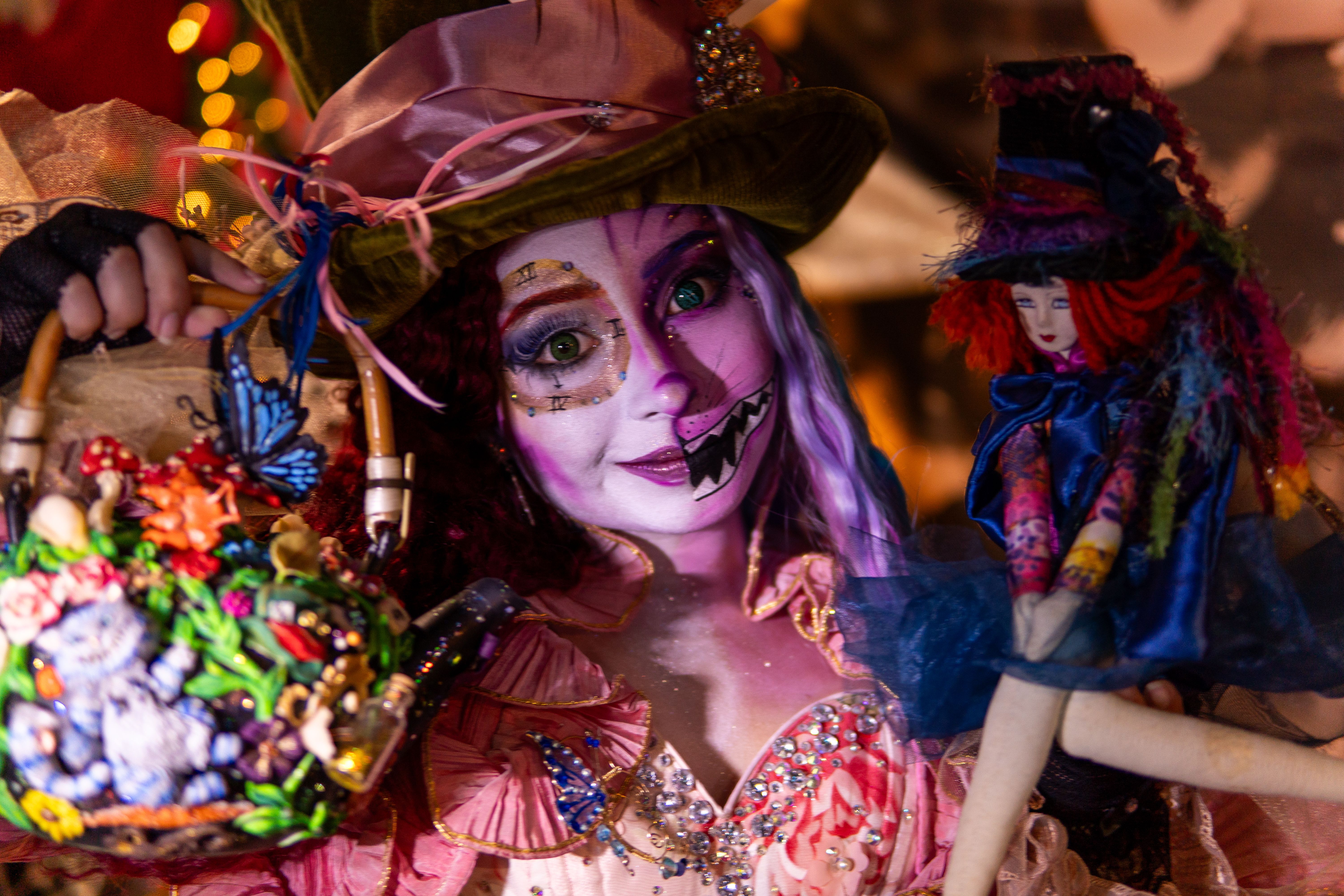 Fantasy Cosplay in Vibrant Costume with Doll · Free Stock Photo