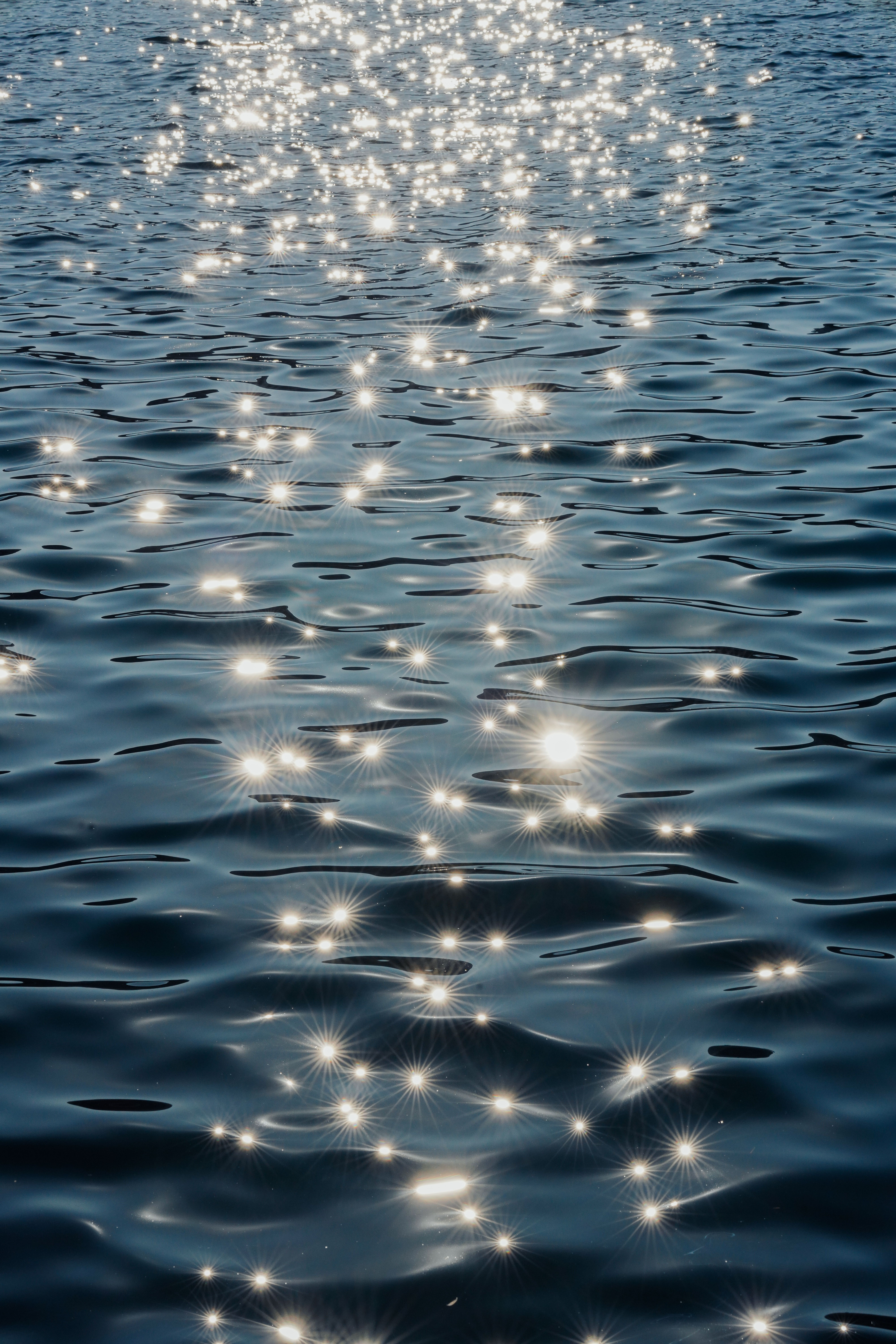 Sunlit Water Surface with Sparkling Reflections · Free Stock Photo
