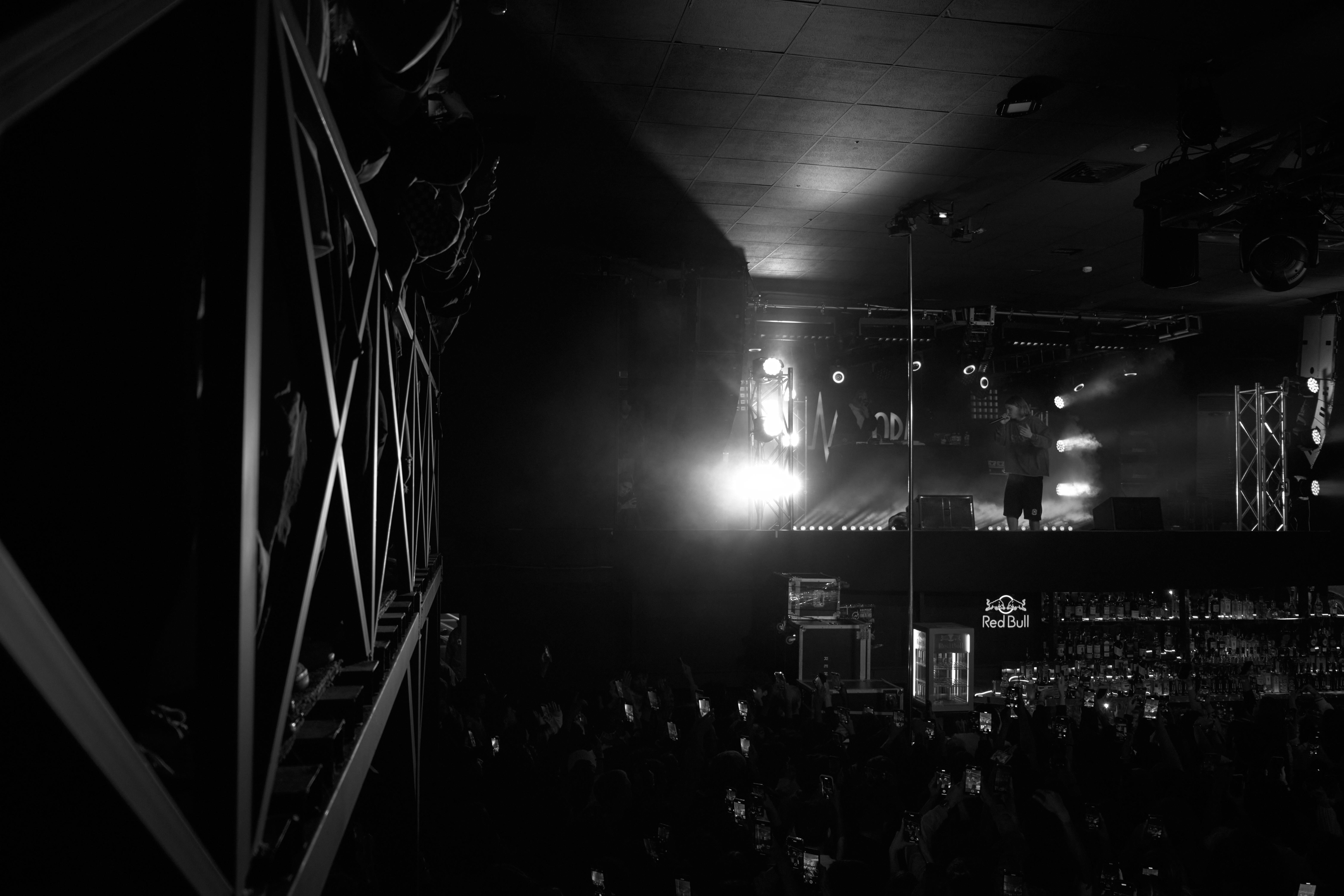 Monochrome Concert Scene with Spotlight · Free Stock Photo